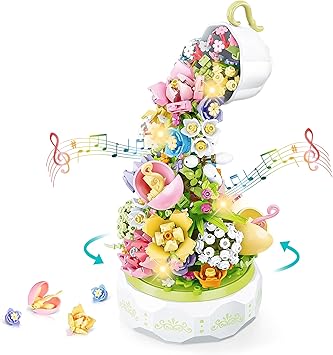 Amazon.com: Creative Botanical Music Box Building Set with LED Lights ...