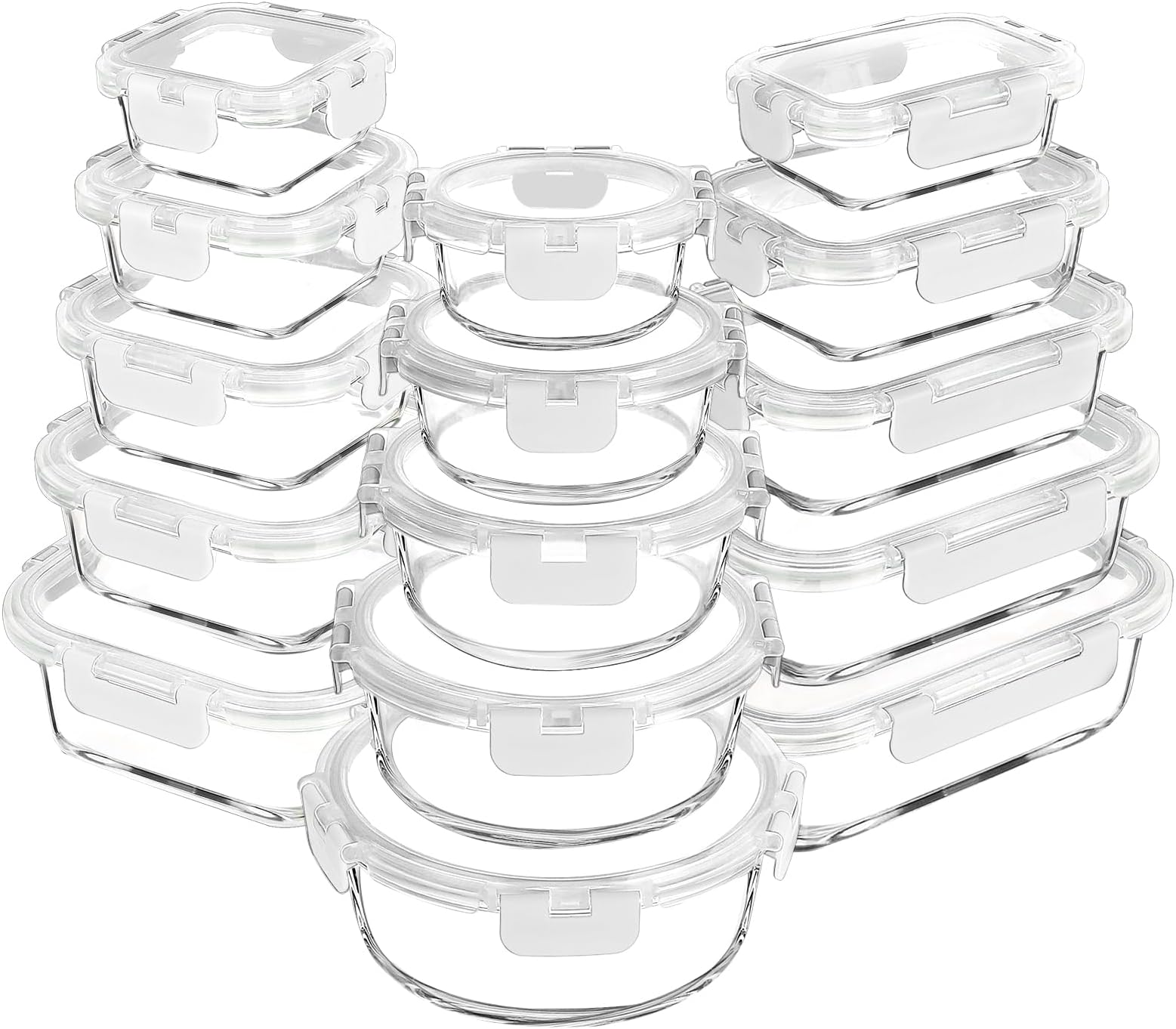 Amazon.com: VERONES 10 Pack Glass Meal Prep Containers 2 Compartment ...