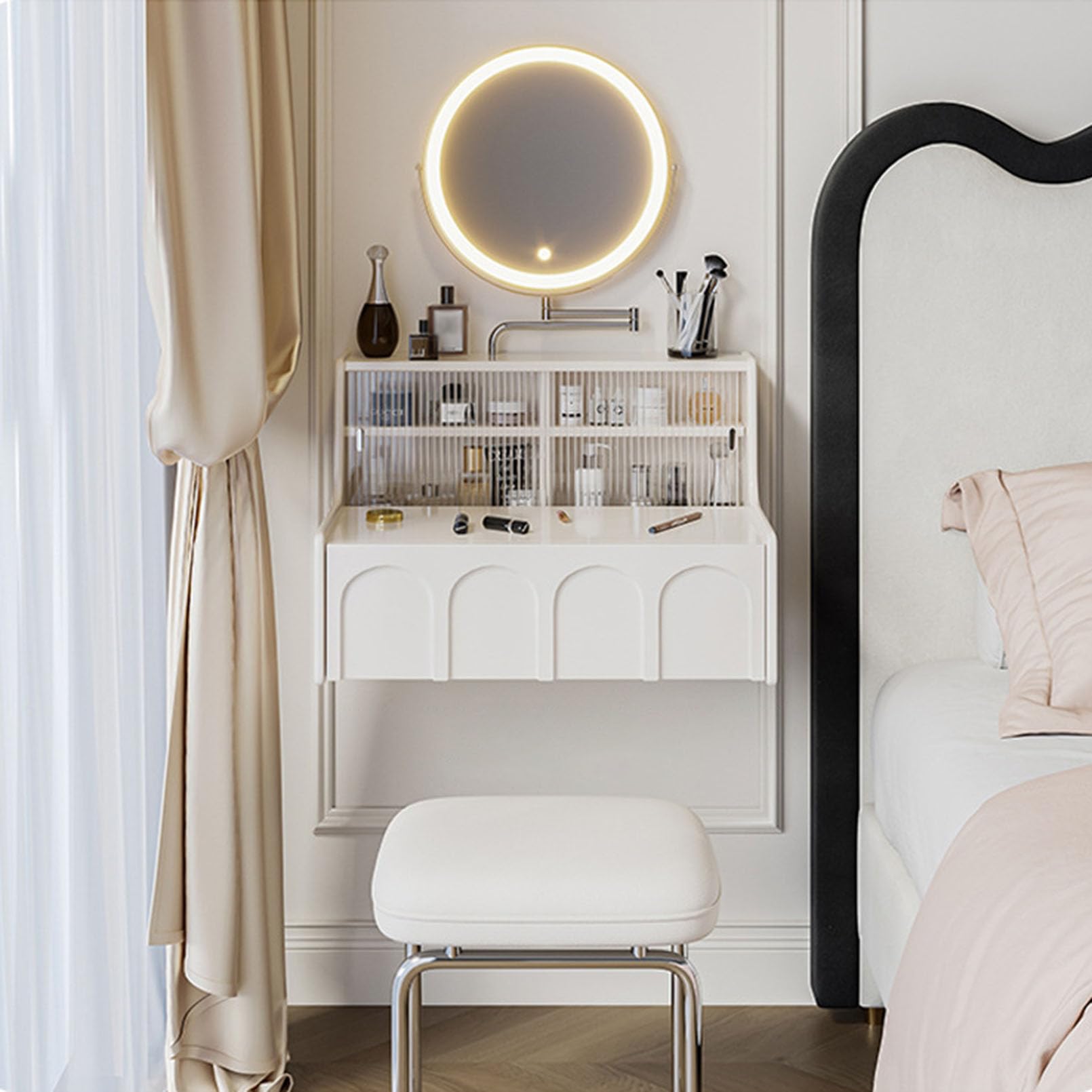 Wall Mounted Makeup Vanity Bertus Vanity Table With Mirror Wall