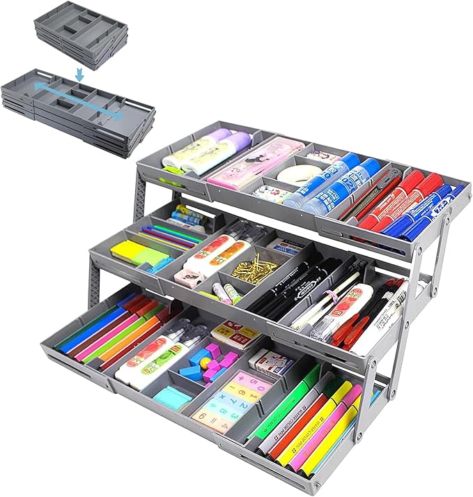 Amazon.com: 3 Tier Drawer Organizer, Small Drawer Organizer,Multi Level ...