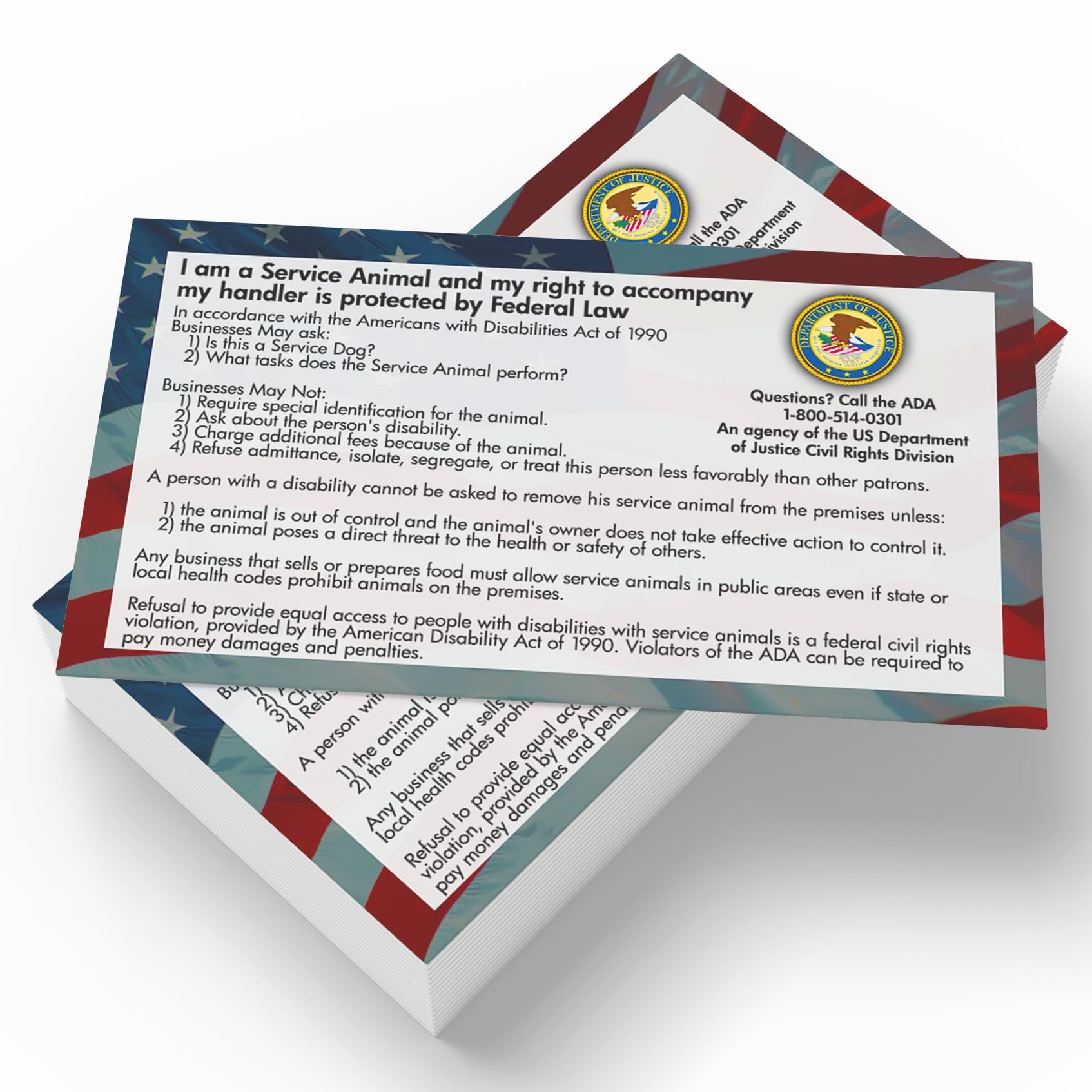 Snapklik.com : ADA Service Dog Law Cards 2024 - THE ORIGINAL - 50 ADA ...
