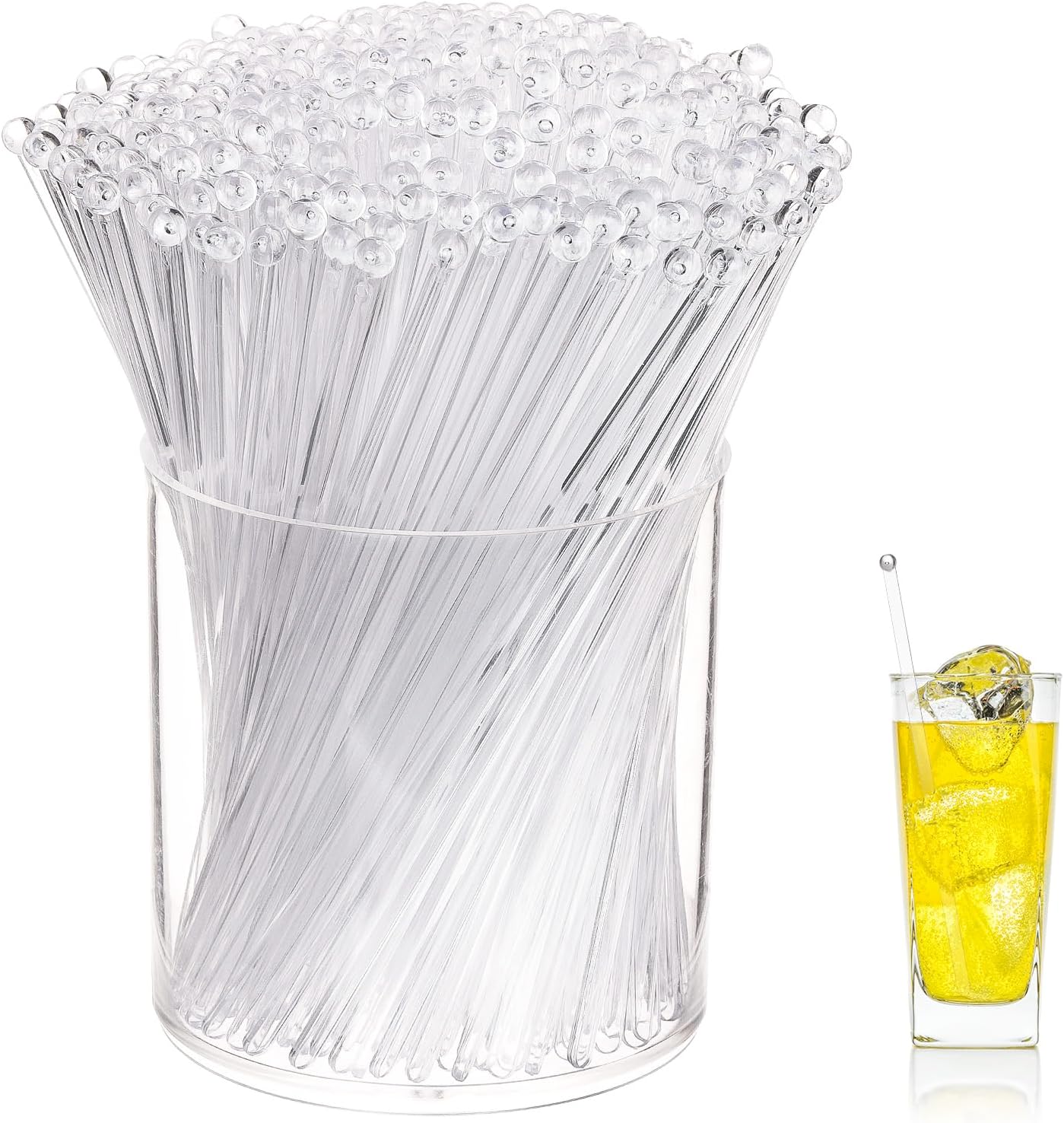 Amazon.com | 400 Pcs Stirrer Ball Head Disposible Stir Sticks Plastic ...