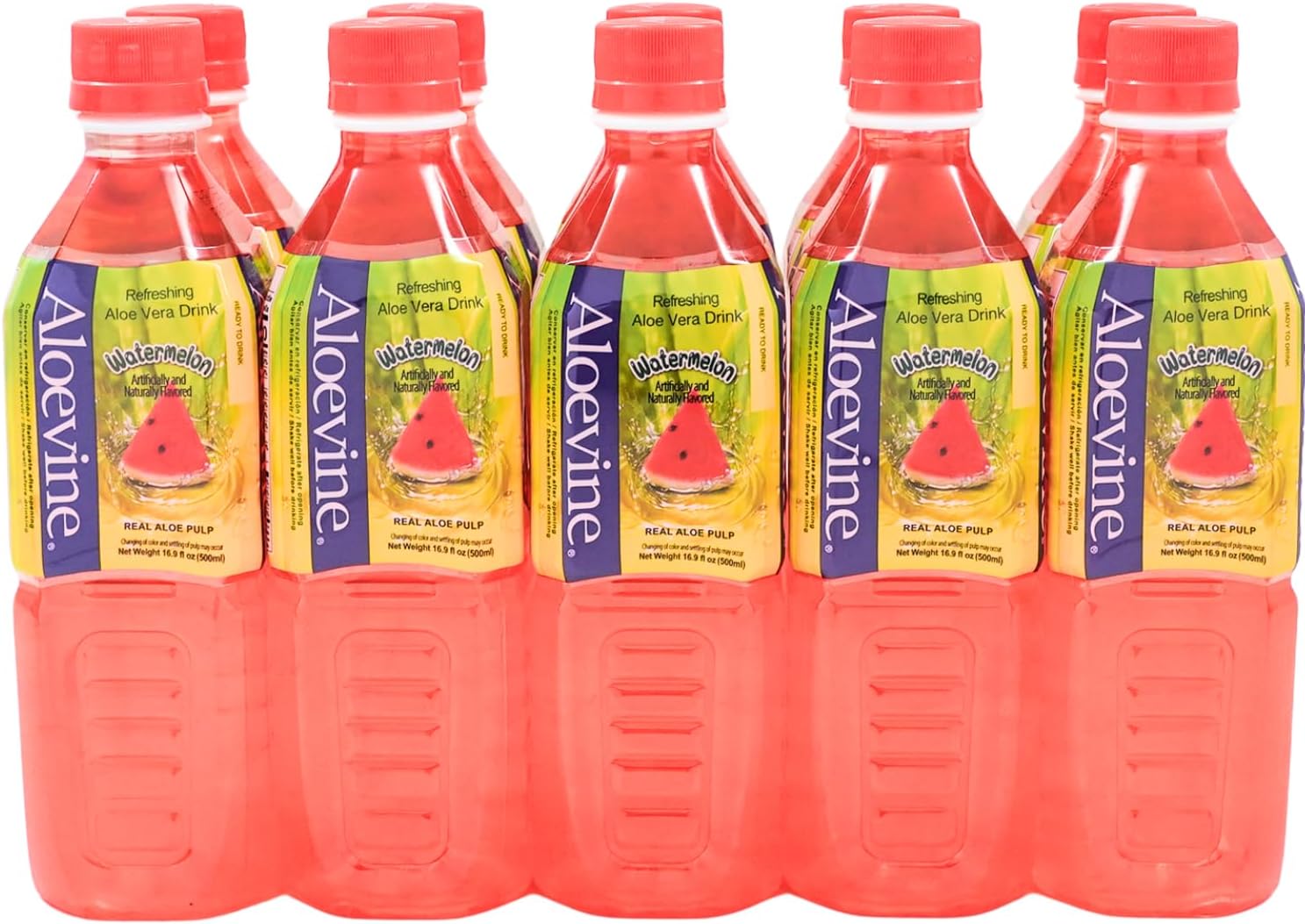 Amazon.com: ALOEVINE Aloe Vera Juice drink Watermelon pure with chunks ...