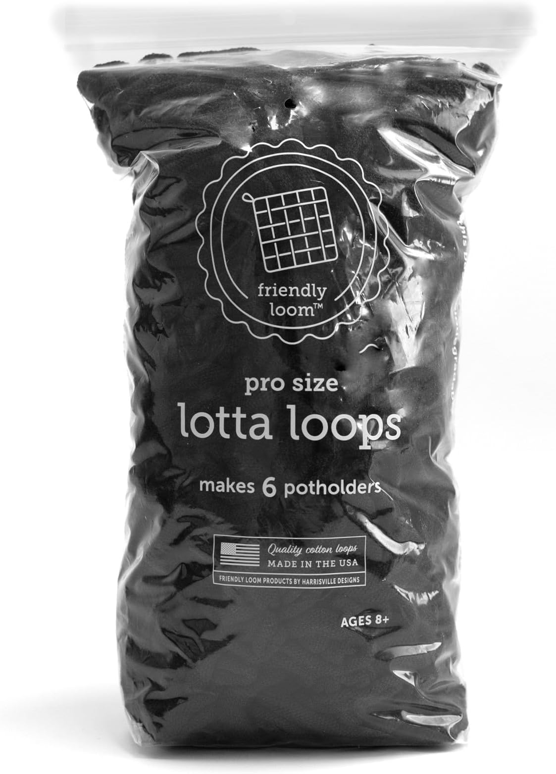 Amazon.com: Friendly Loom PRO Lotta Loops Black Cotton Loops to Makes 6 ...