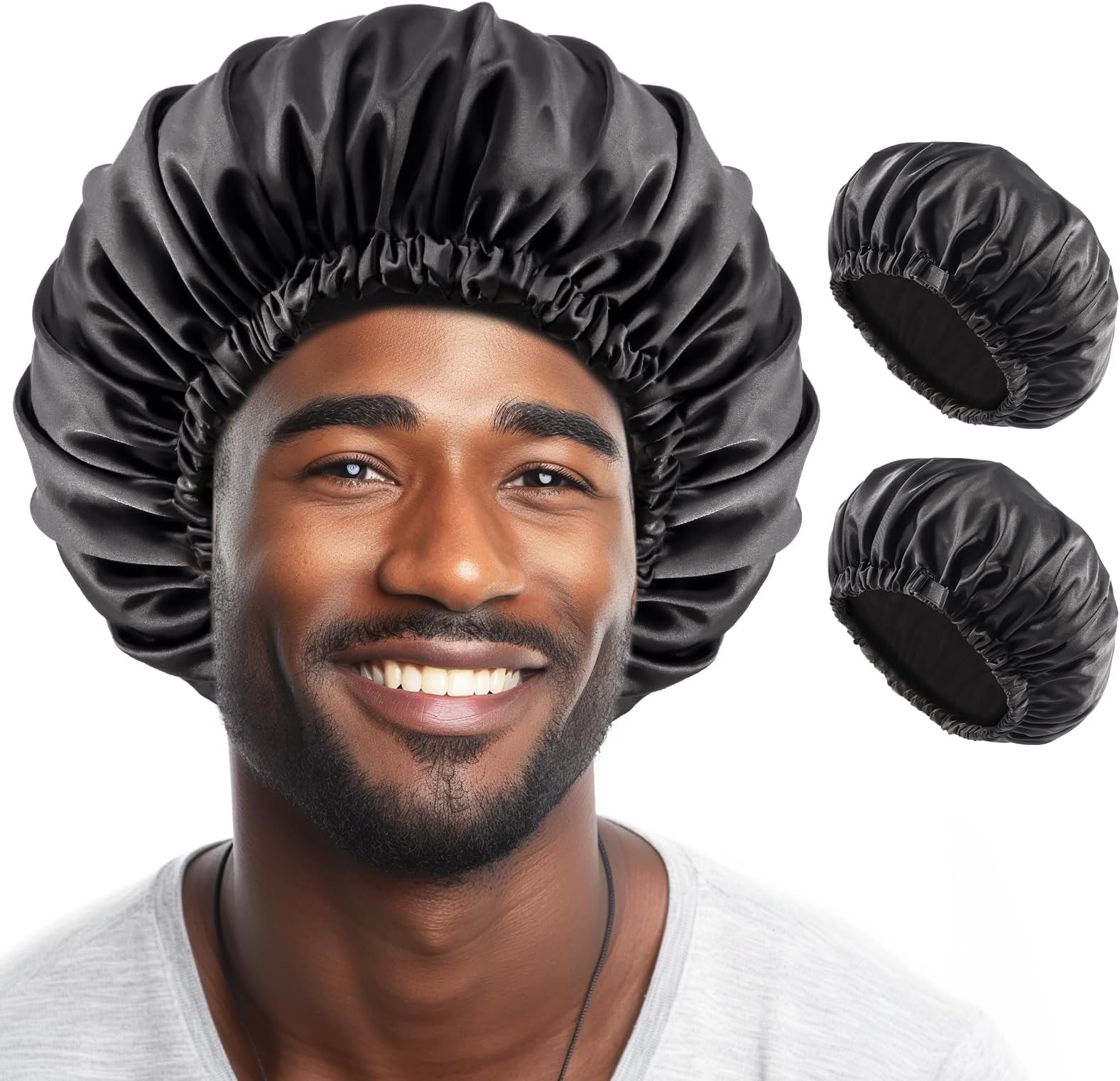 Amazon.com : Lolalet 2 PCS Bonnet for Men, Hair Silk Bonnets for ...