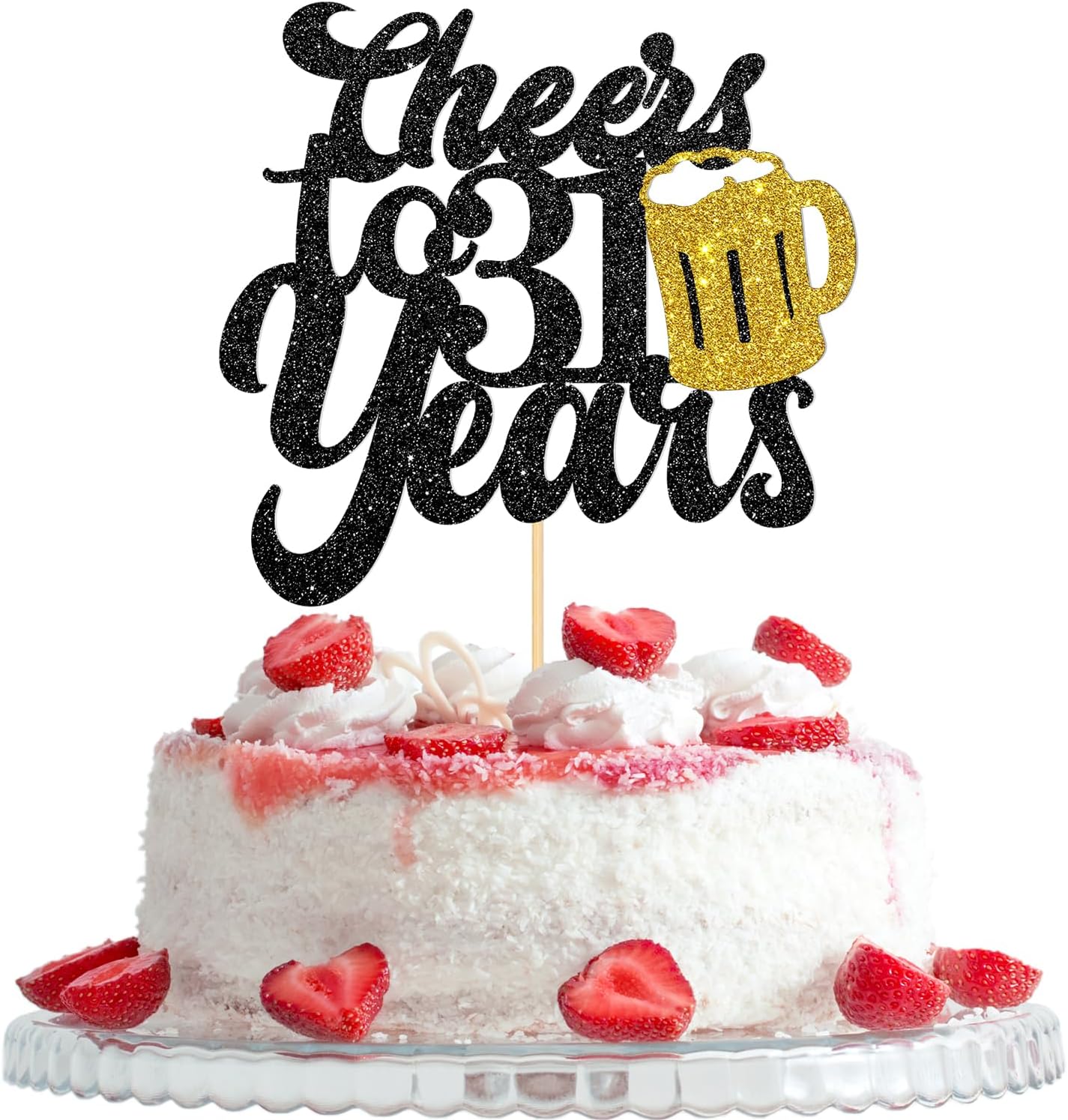 Amazon.com: Cheers to 31 Years Cake Topper, Thirty-one Theme Cake ...