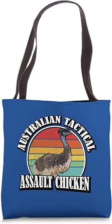 Amazon.com: Funny Retro Vintage Tactical Assault Chicken Tote Bag ...