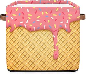 Cherry Flavor Dessert Cube Storage Baskets Fabric Ice Cream Storage ...