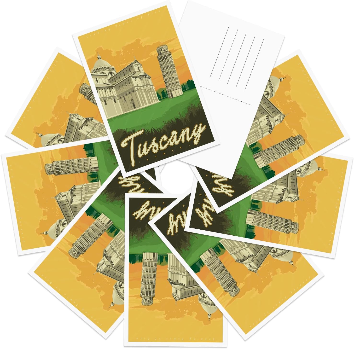 Amazon.com: gaeaverse Tuscany Italy Landscape Postcards Vintage ...