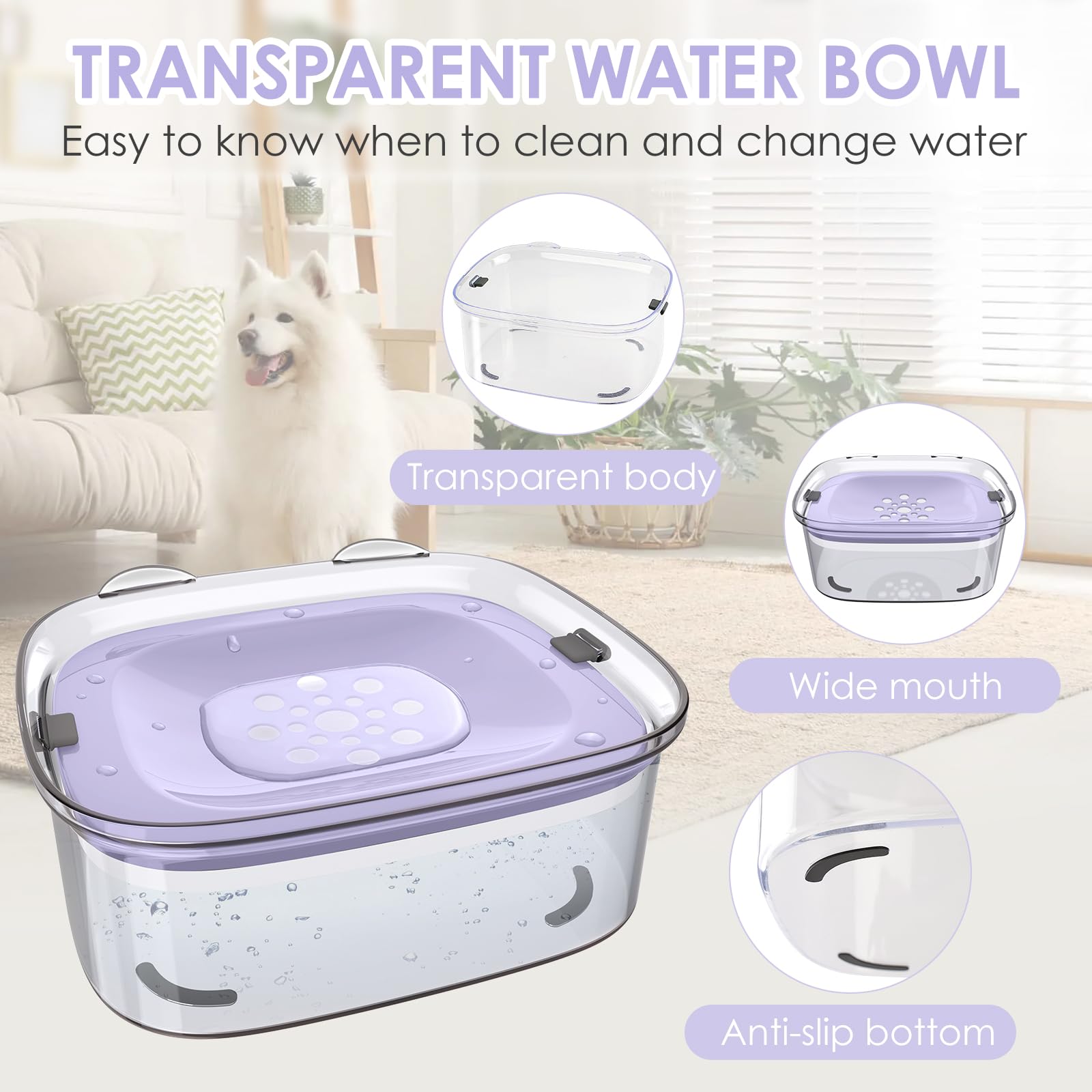Snapklik.com : AONKEY 3L Dog Water Bowl No Spill, 101oz Large Spill ...