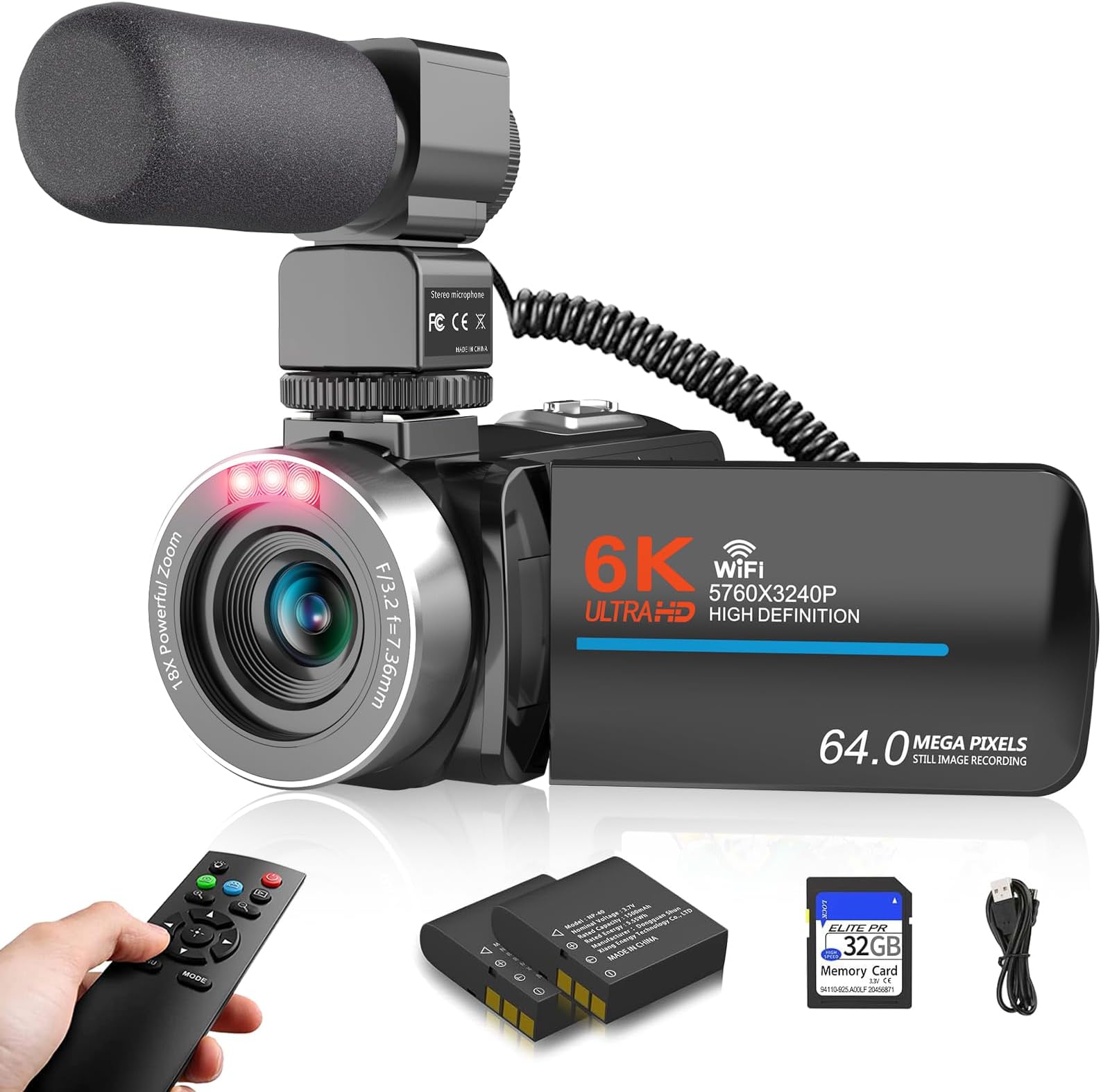 Amazon.com : Video Camera Camcorder, HD 6K 64MP IR Night Vision ...
