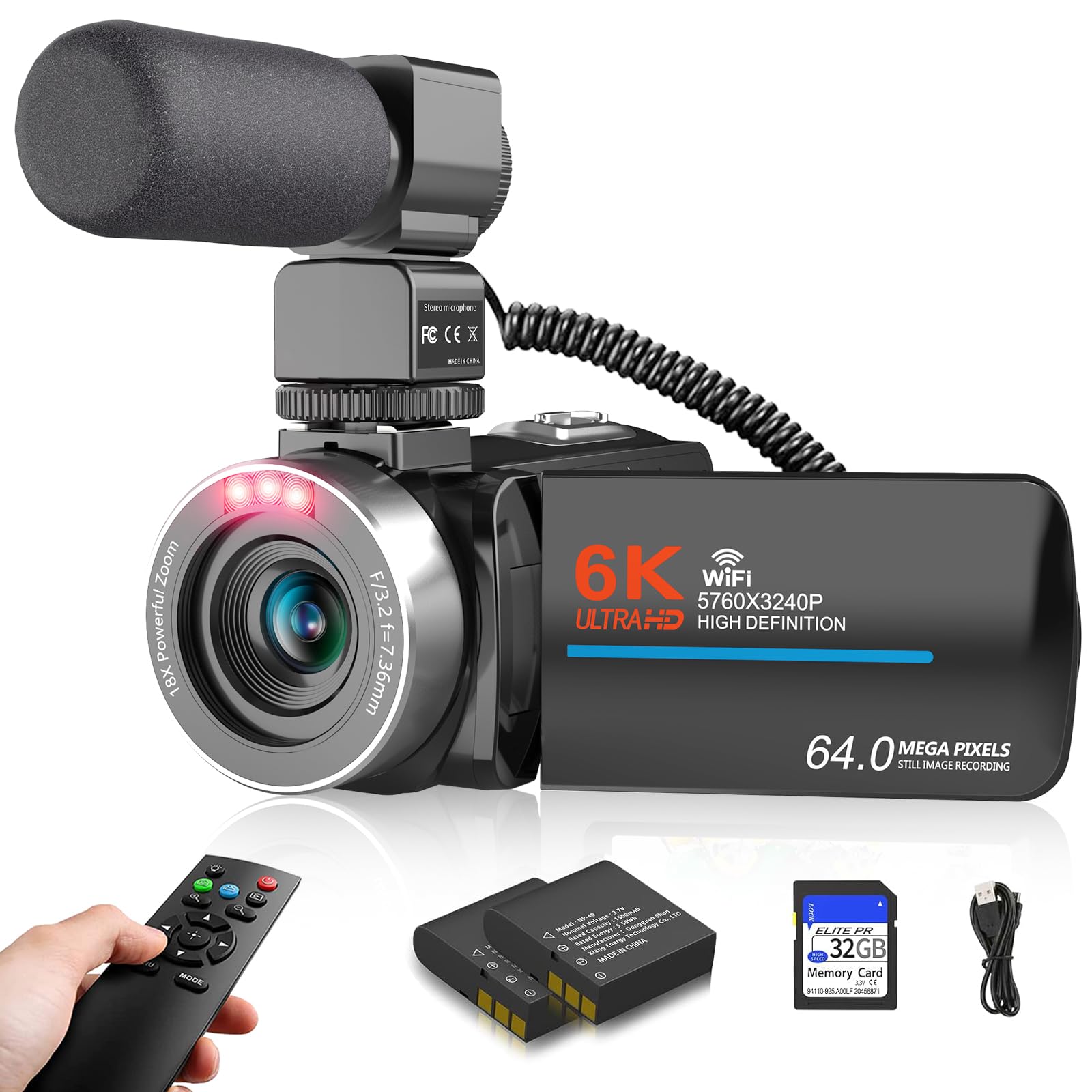 Amazon.com : Video Camera Camcorder, HD 6K 64MP IR Night Vision ...