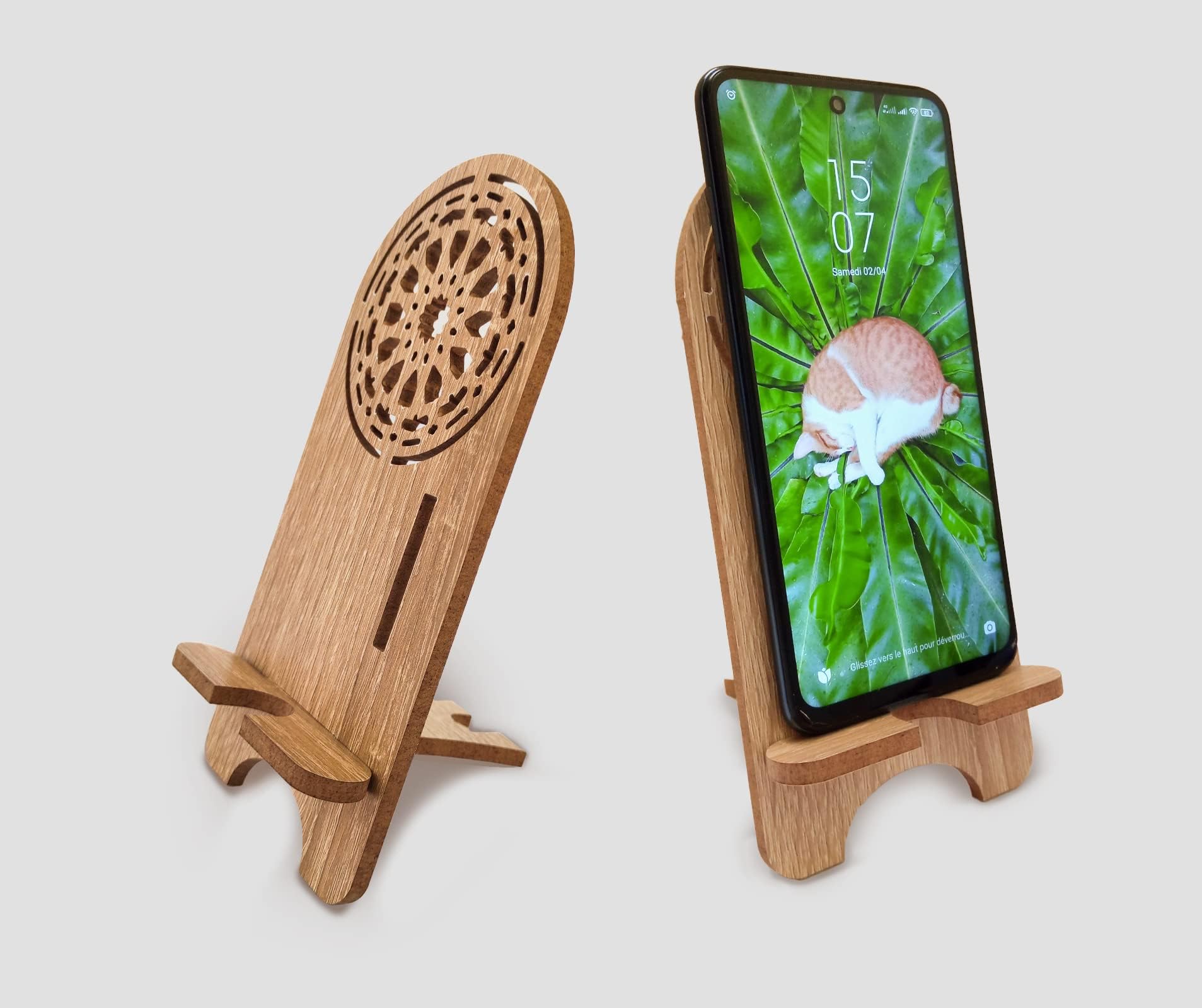 Amazon.com: MyGift Torched Wood Cell Phone Stand - Universal Smartphone ...
