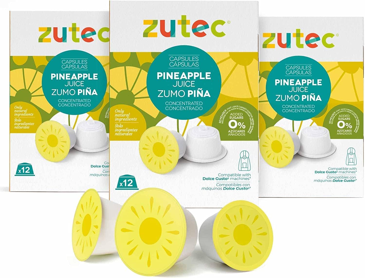 Zutec - Pineapple Juice Pods - Compatible with Nescafé Dolce Gusto ...