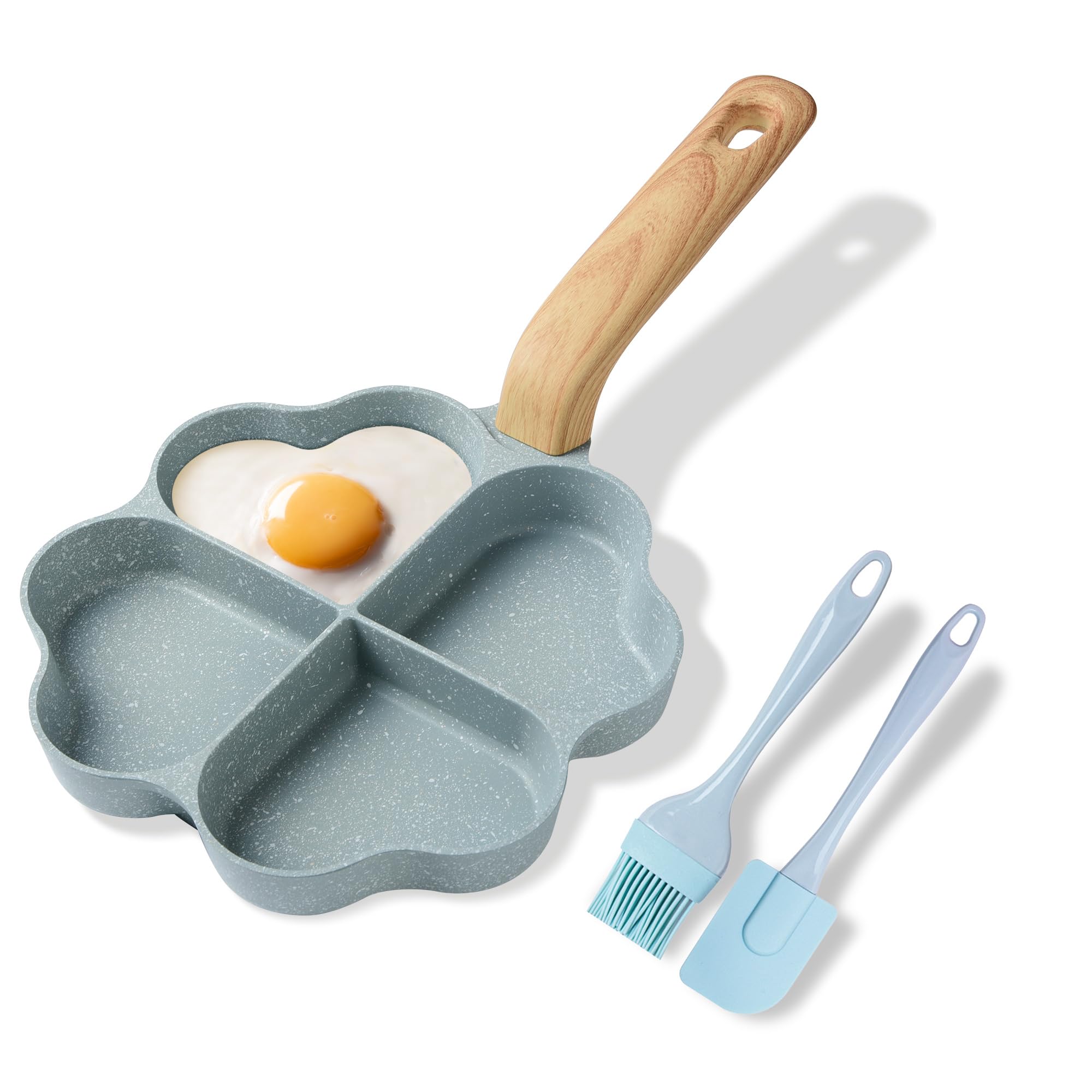 Amazon.com: Caannasweis Egg Pan Omelette Pan, 4-Cup Nonstick Granite ...