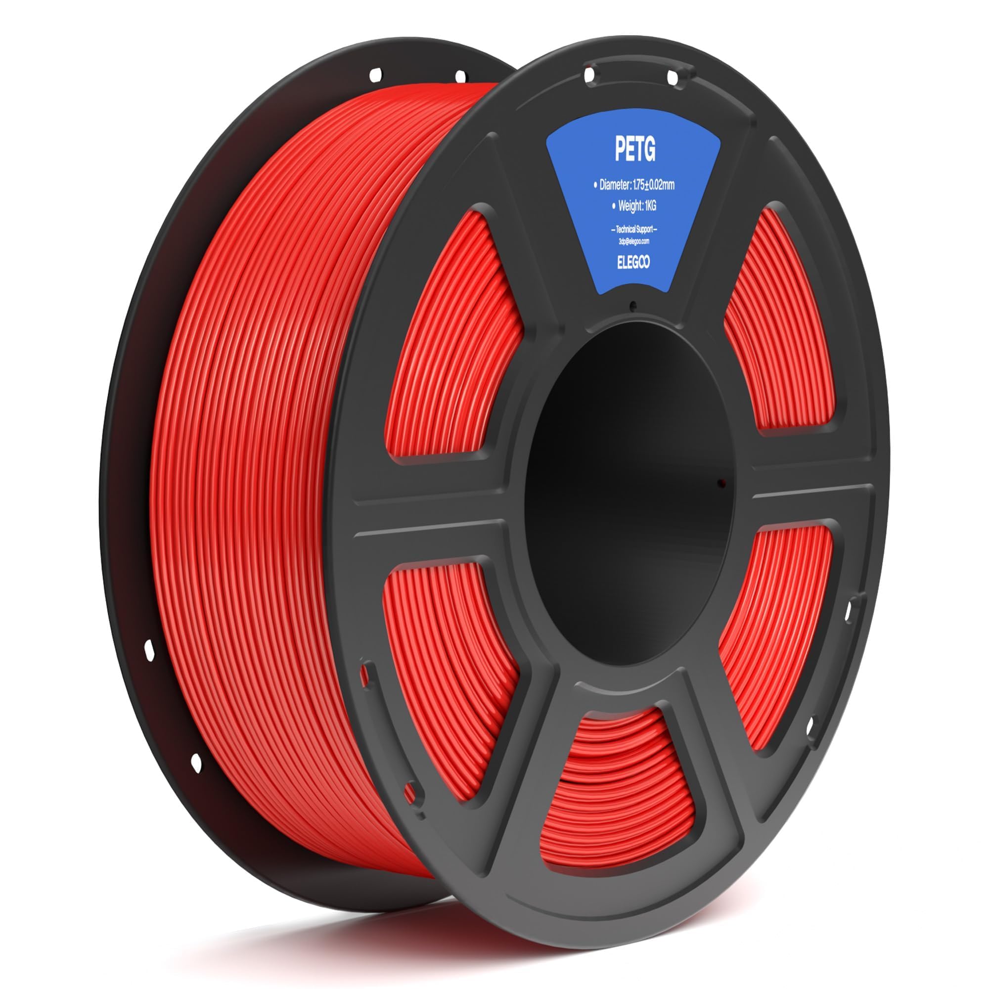 ELEGOO PETG Filament 1.75mm Red 1KG, 3D Printer Filament Dimensional ...