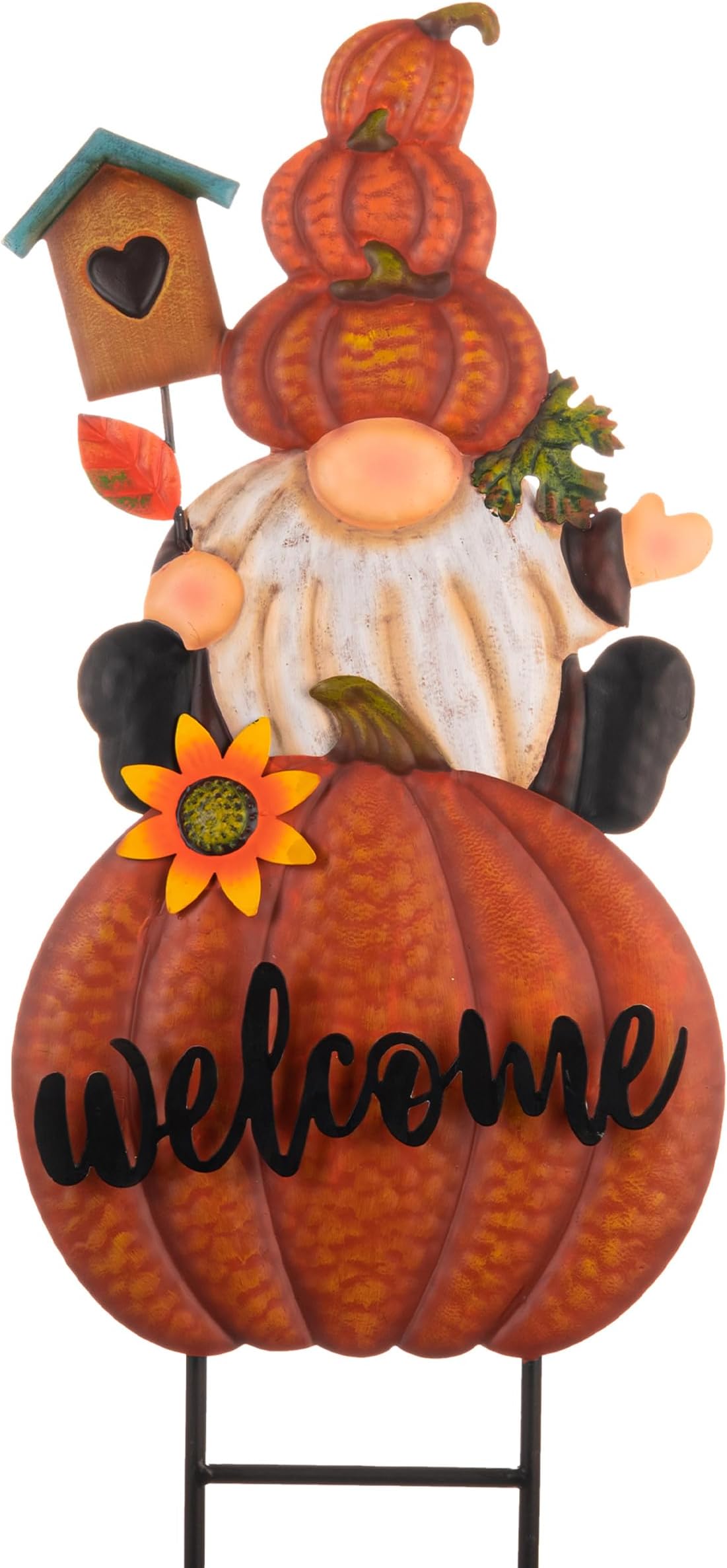 Amazon.com : Veclotch Metal Pumpkin Garden Stake Welcome Yard Sign Fall ...