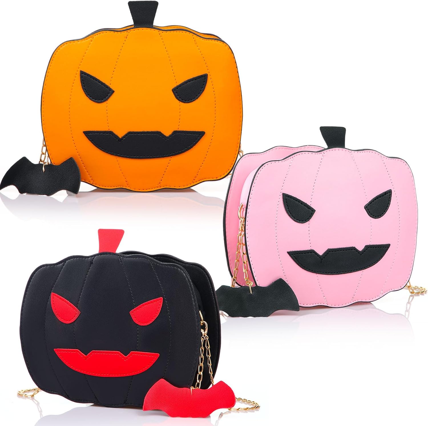 Amazon.com: Hillban 3 Pcs Halloween Women Purse Pumpkin Novelty ...
