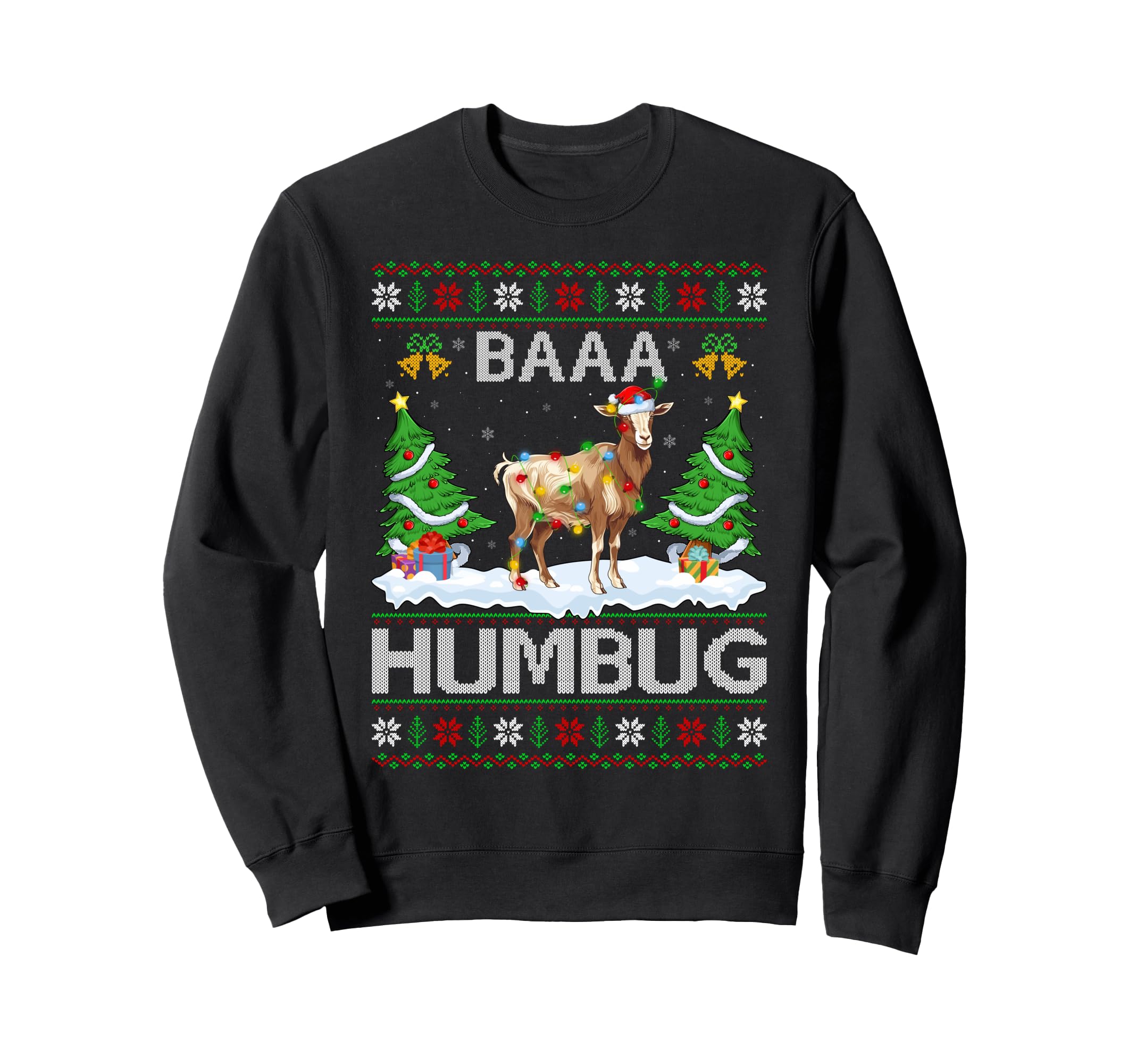 Amazon.com: Goat Xmas Tree Lighting Baaa Humbug Ugly Goat Christmas ...