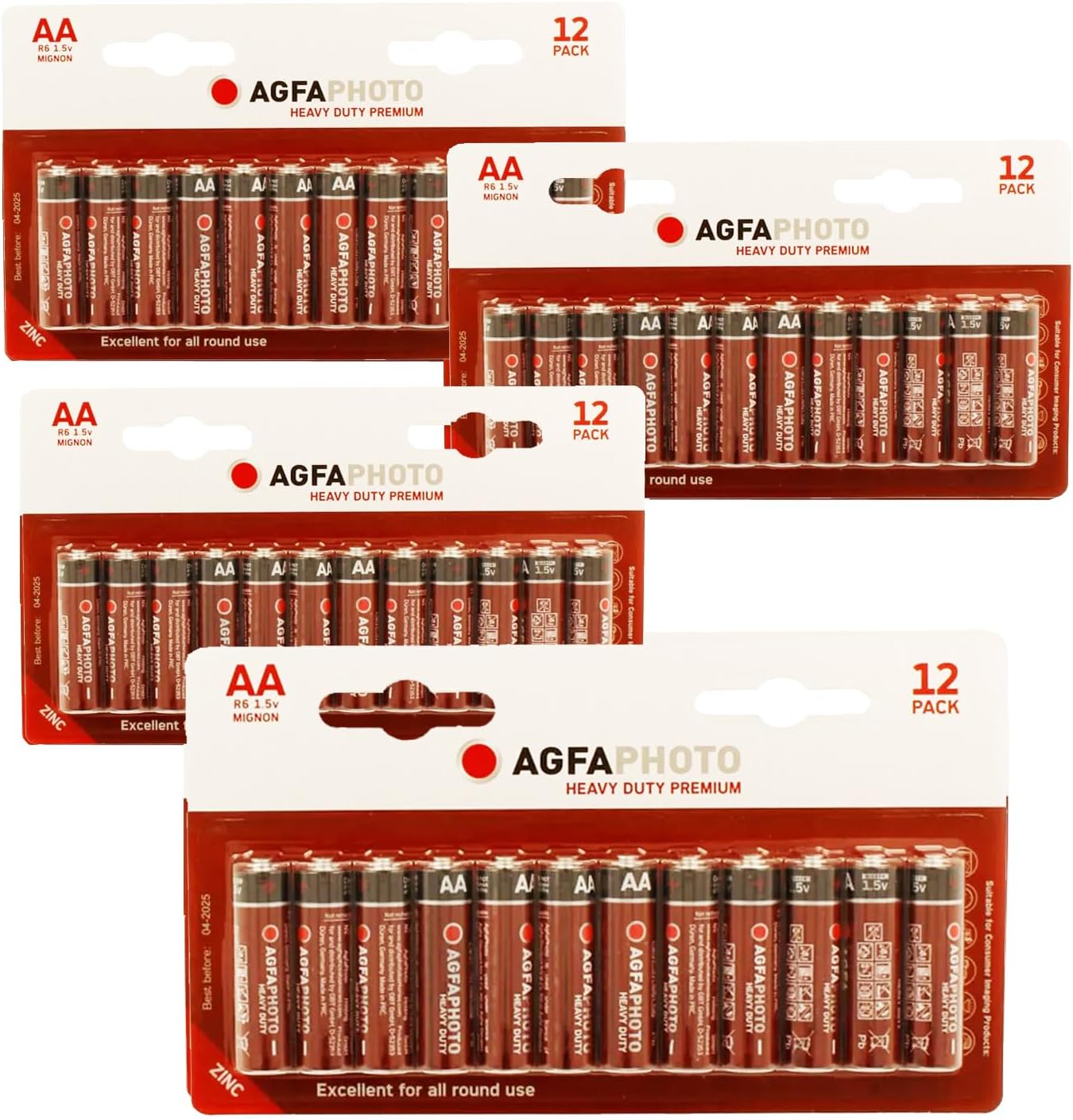 D Batteries 10 Pack - Heavy Duty Premium Zinc Carbon disposable Size D ...