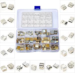 Amazon.com: Kidisoii USB Connector Assortment Kit, PCB Mount Pin Type A ...