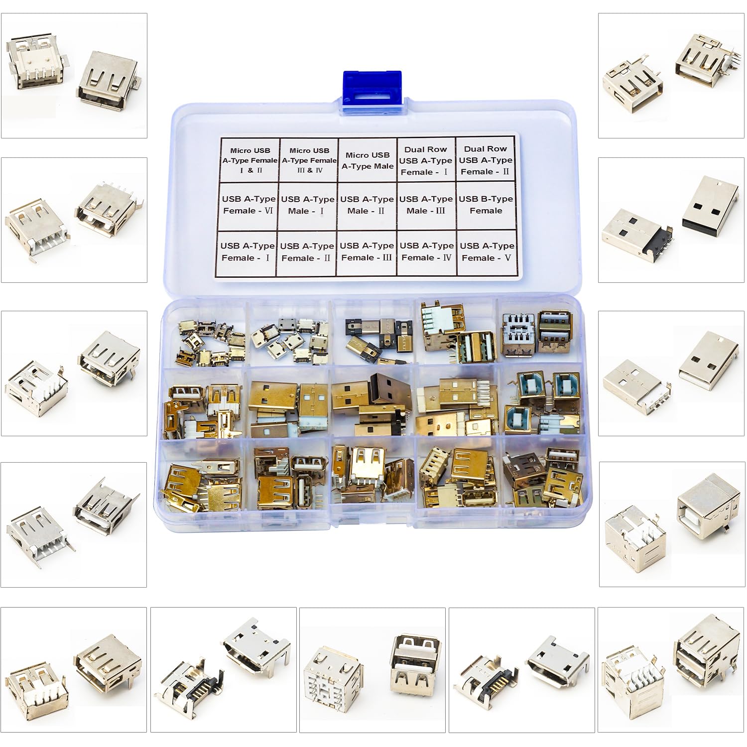 Snapklik.com : JTSINERU USB 2.0 Female Male PCB Mount Connector ...