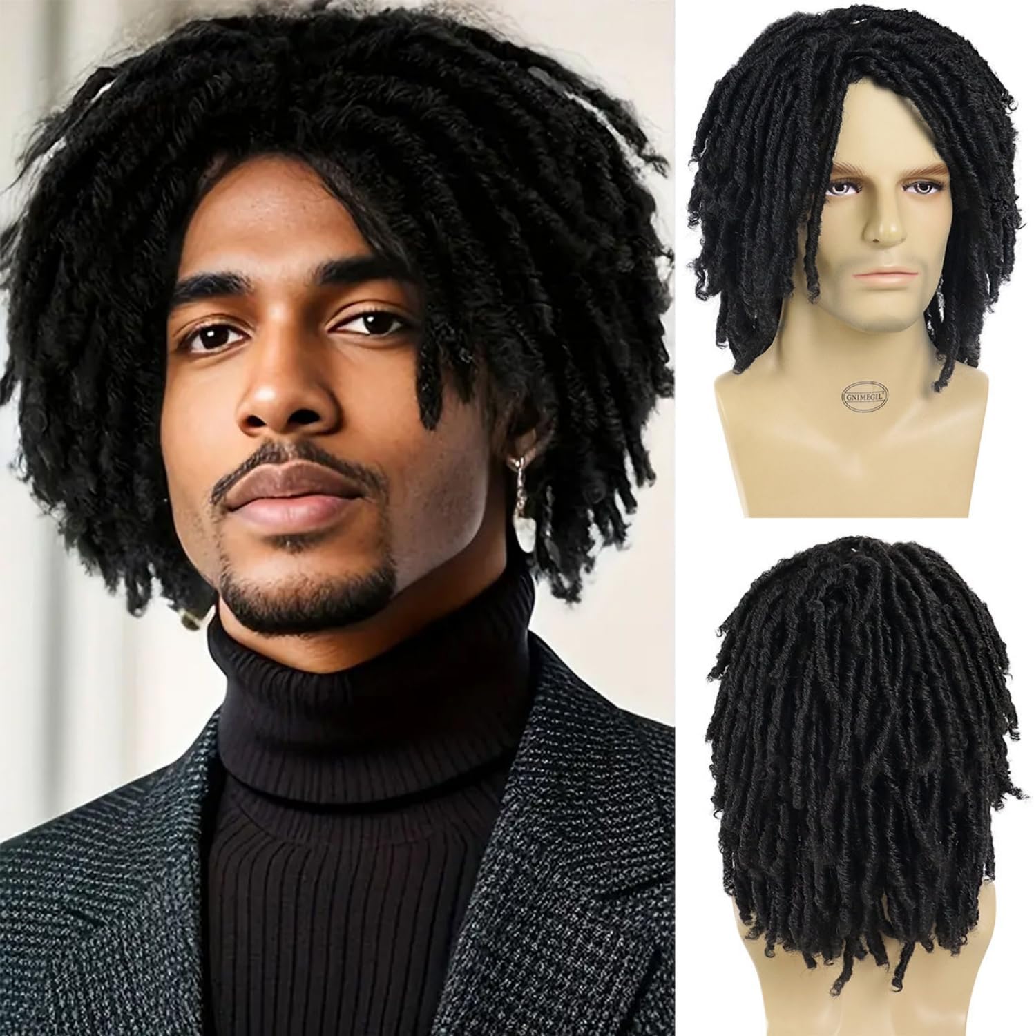 Amazon.com: AICKER Rasta Dreadlocks Hat Wig with Tam 28 Inch Reggae ...
