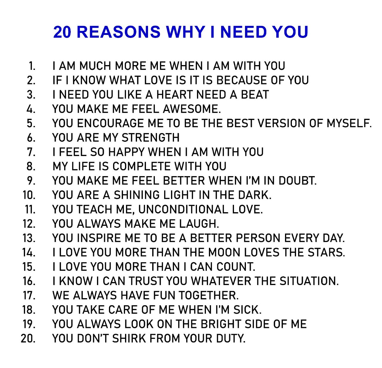StarLaser 20 Reasons why i Need You Message Box Gift for Anniversary ...
