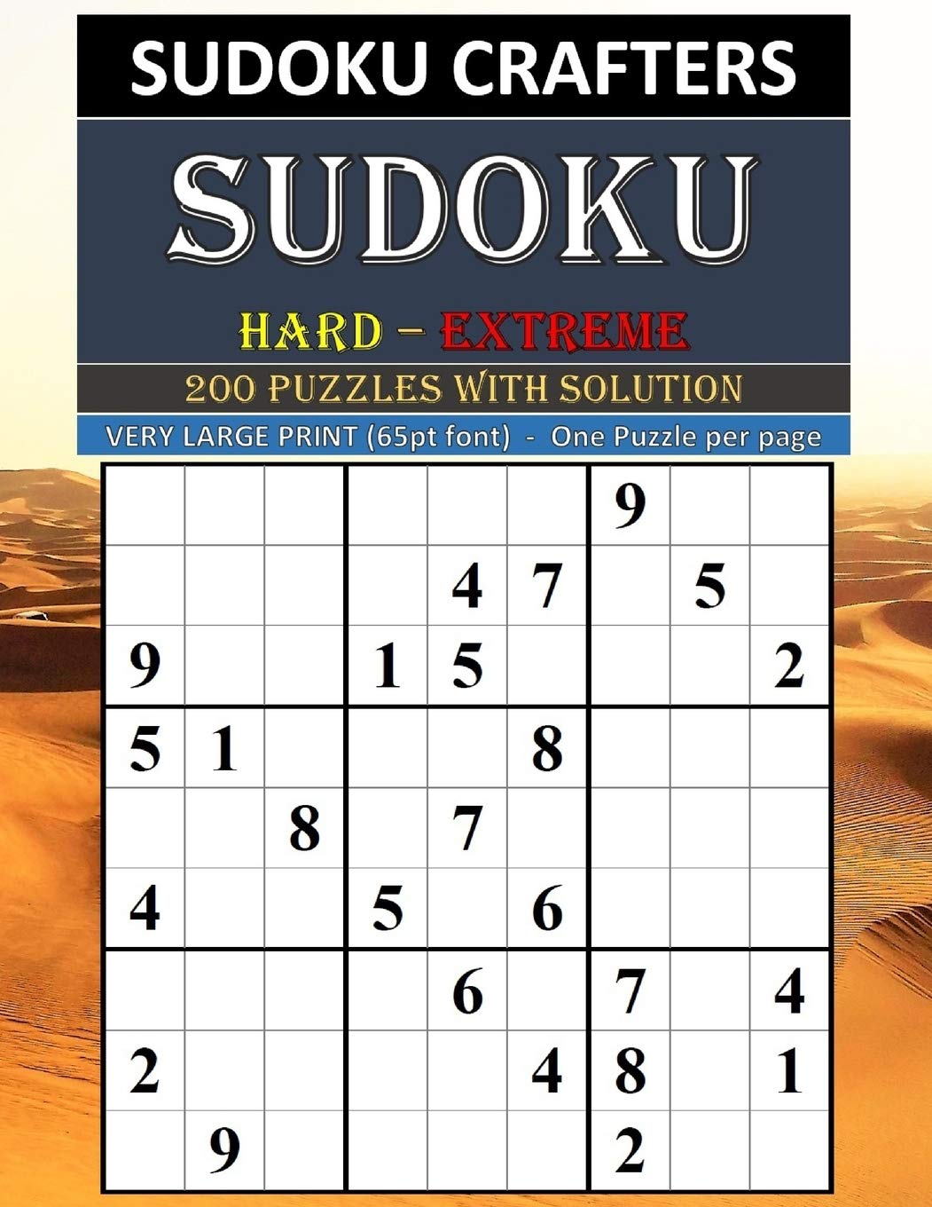 SUDOKU Hard - Extreme 200 PUZZLES WITH SOLUTION: VERY LARGE PRINT (65pt ...