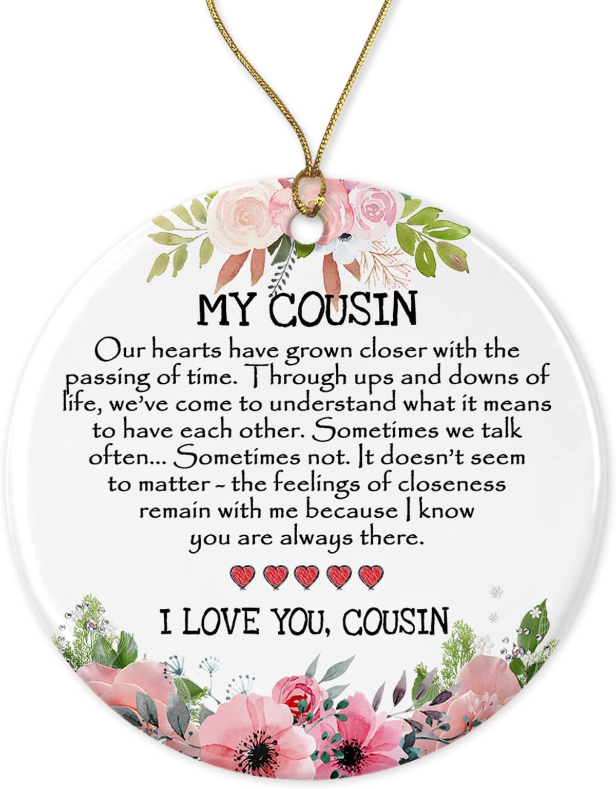 Amazon.com: OystersPearl My Cousin - I Love You Cousin - Cousin Gifts ...