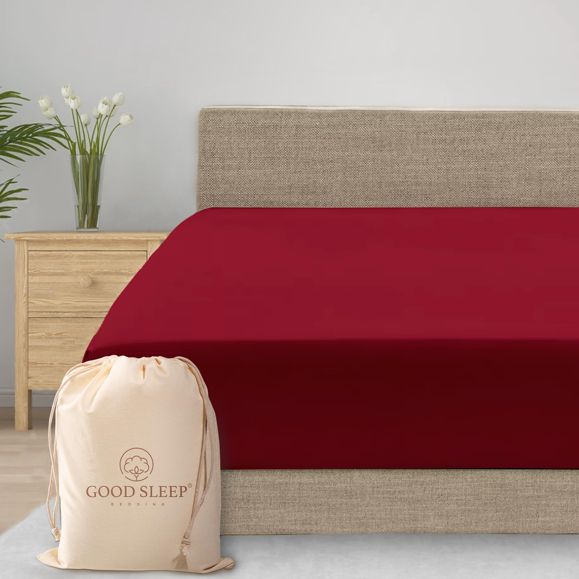 Amazon.com: Good Sleep Bedding Twin XL Fitted Sheet - 100% Egyptian ...