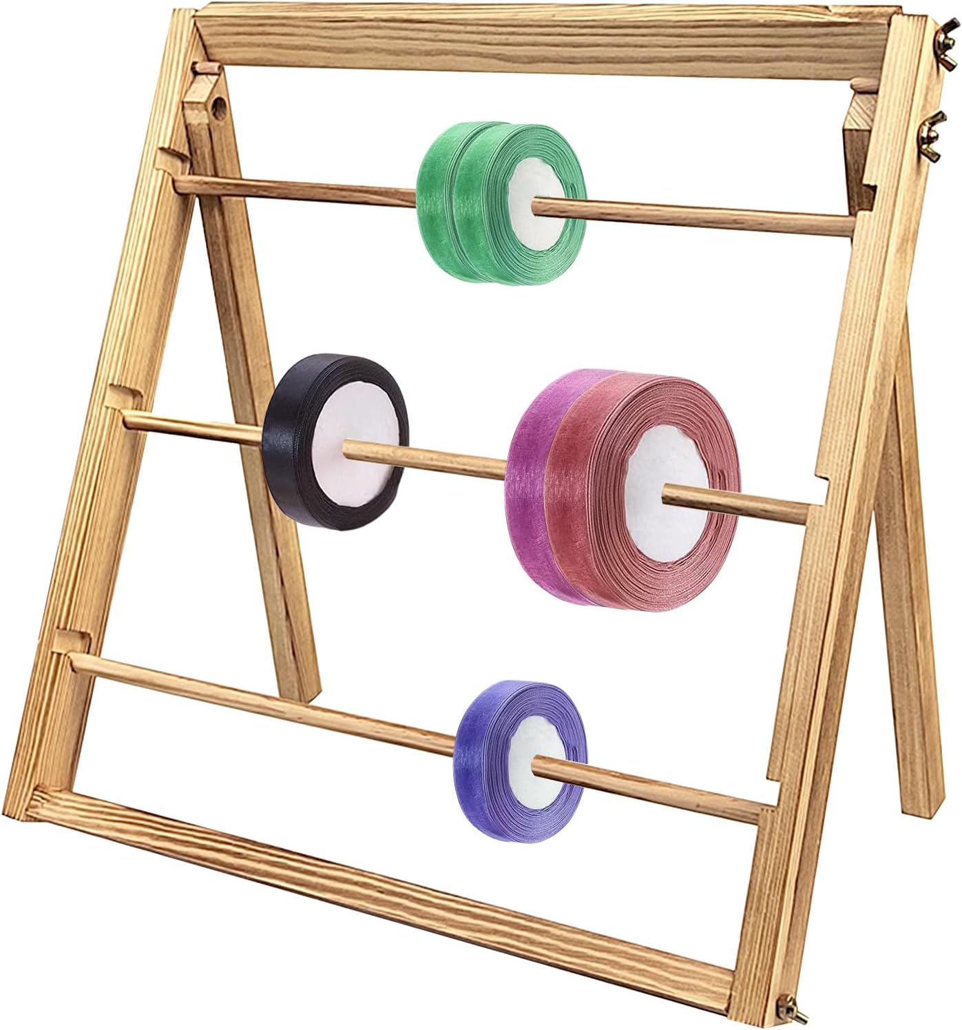Amazon.com: Ribbon Storage Rack Wooden Ribbon Organizer Ribbon Rack ...