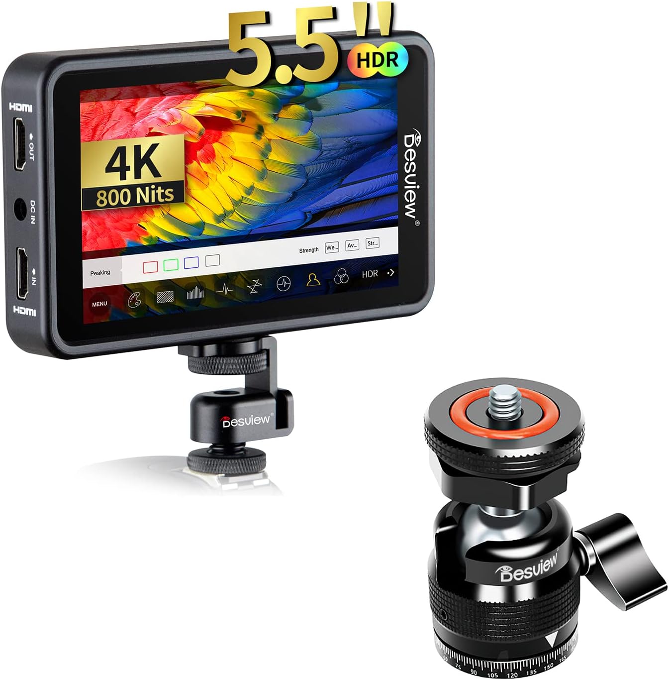 Amazon.com: Desview R5II Camera Field Monitor M5 Field Monitor Mount ...