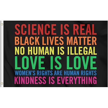 Amazon.com : Science is Real Black Lives Matter BLM Love Rainbow 3x5 ...