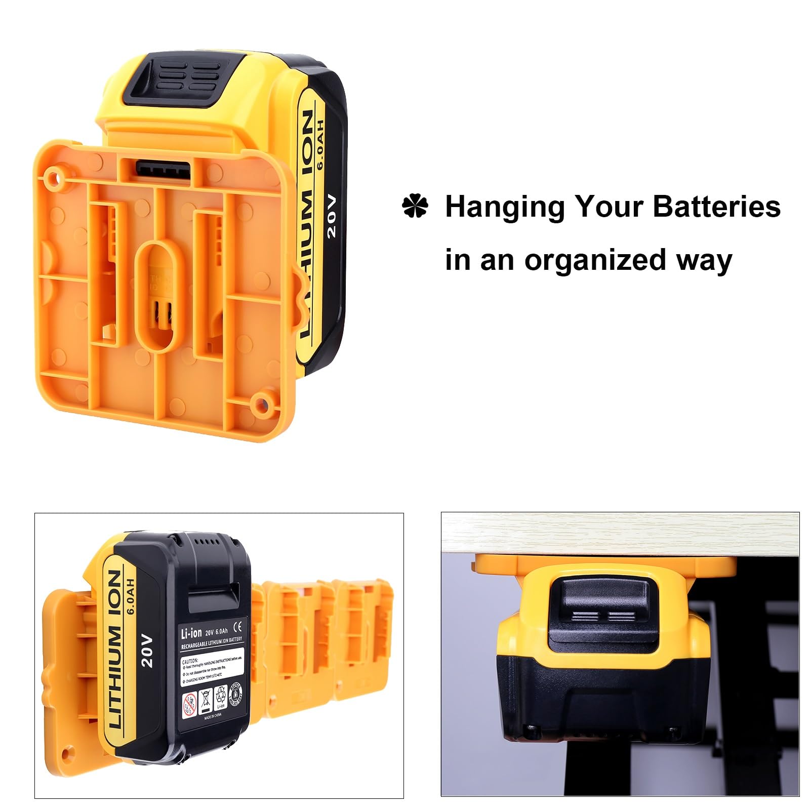 Snapklik.com : 10 Packs Battery Mount Holder For Dewalt 20V 60V Battery ...
