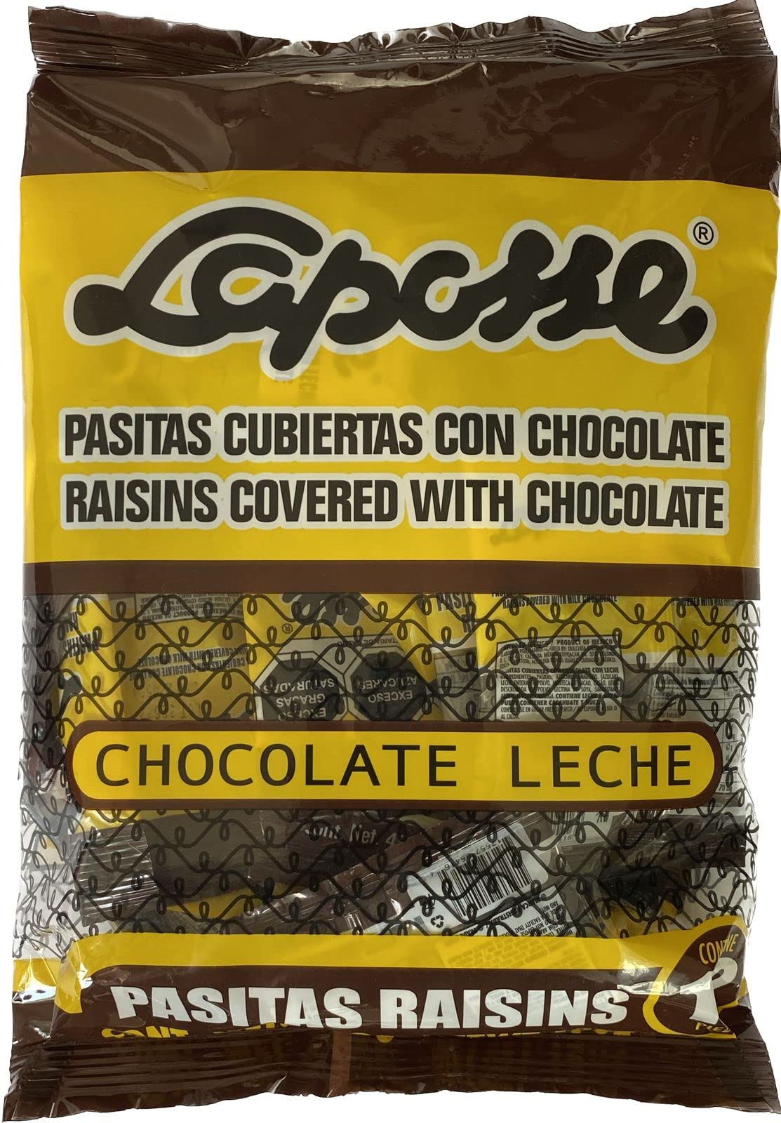Pasitas cubiertas de chocolate Laposse 12 pack : Amazon.com.mx ...