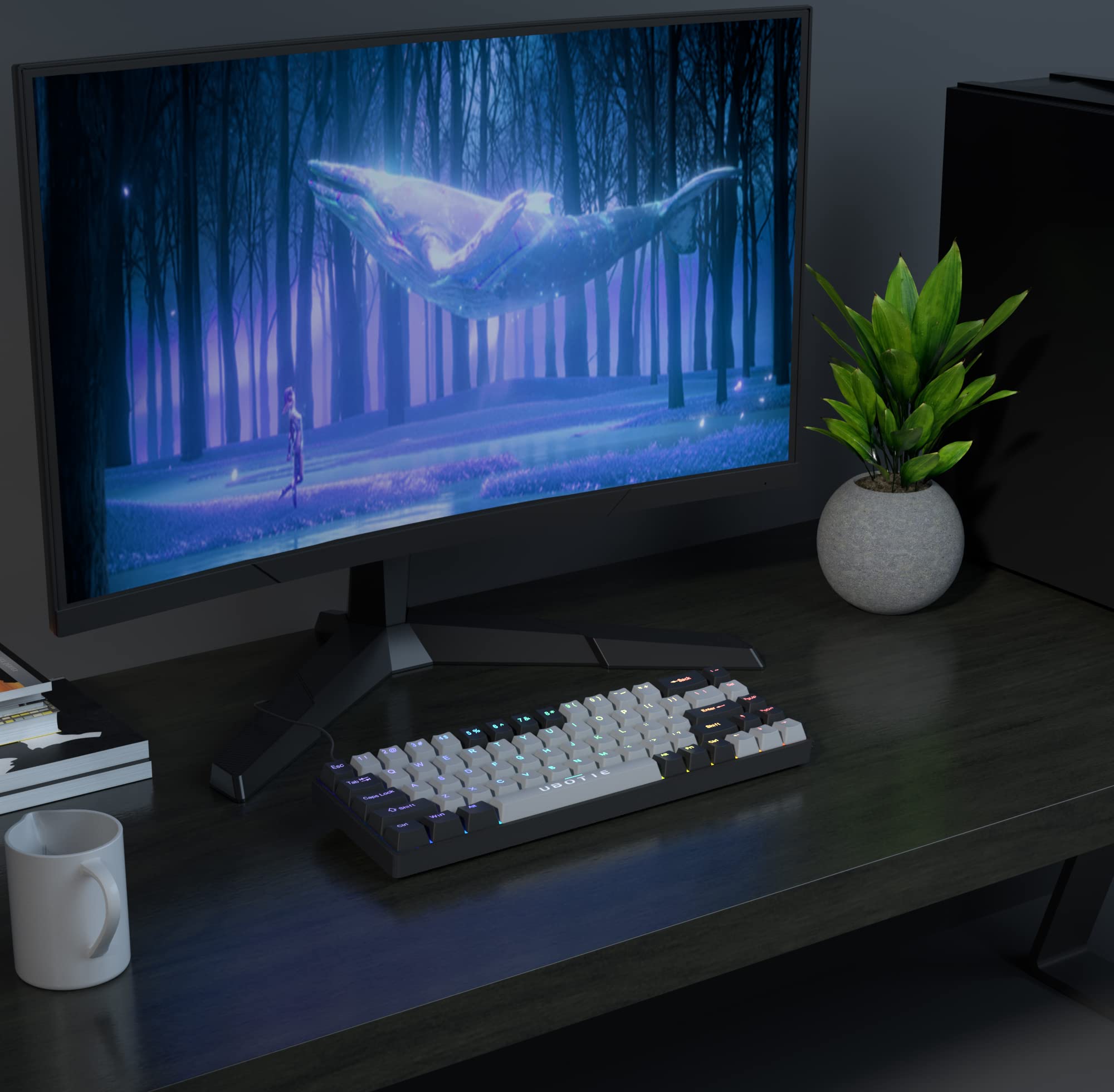 Snapklik.com : UBOTIE Wired Mechanical Gaming Keyboard, 60% 68keys ...