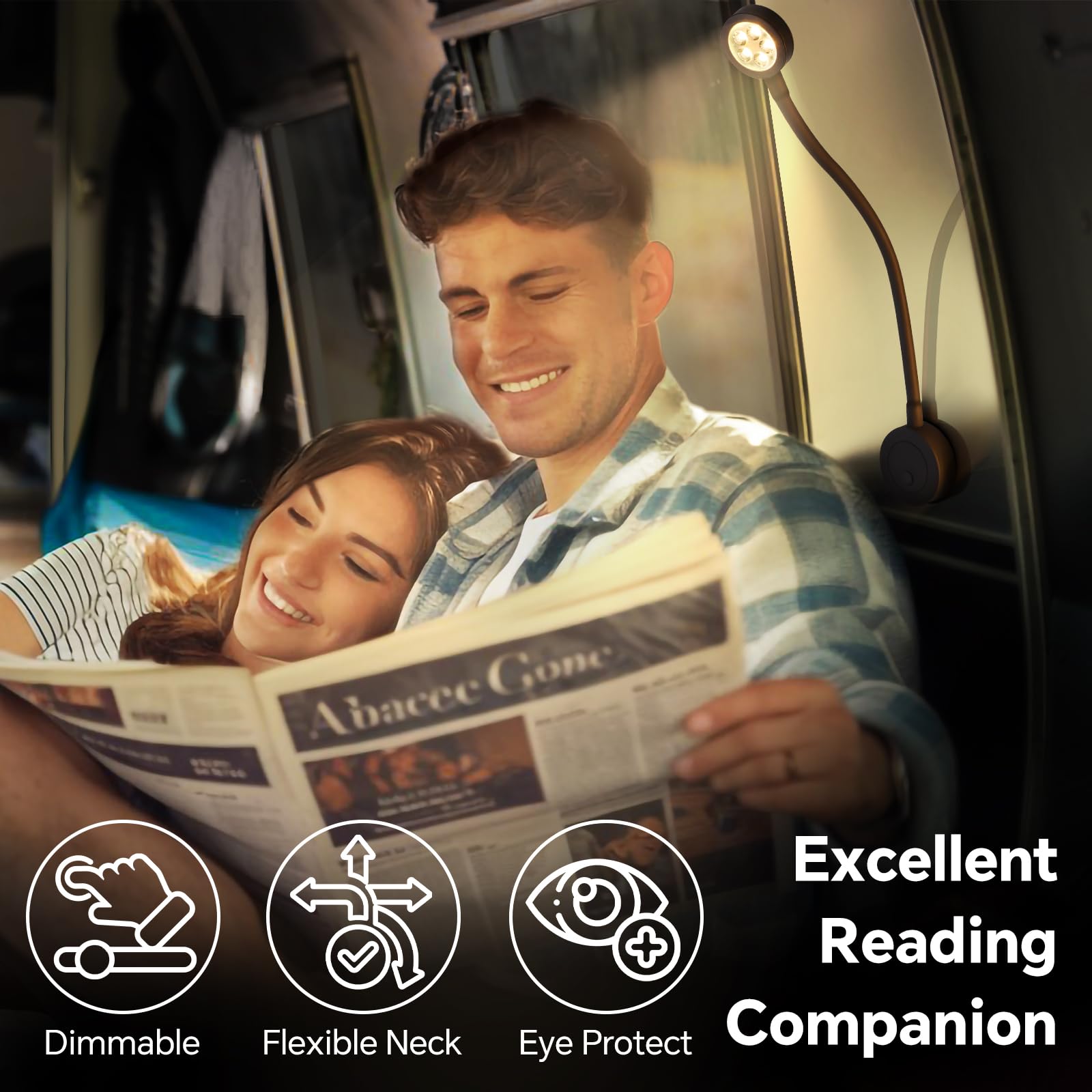 Snapklik.com : Acegoo 12V LED Reading Light, RV Boat Bedside Reading ...