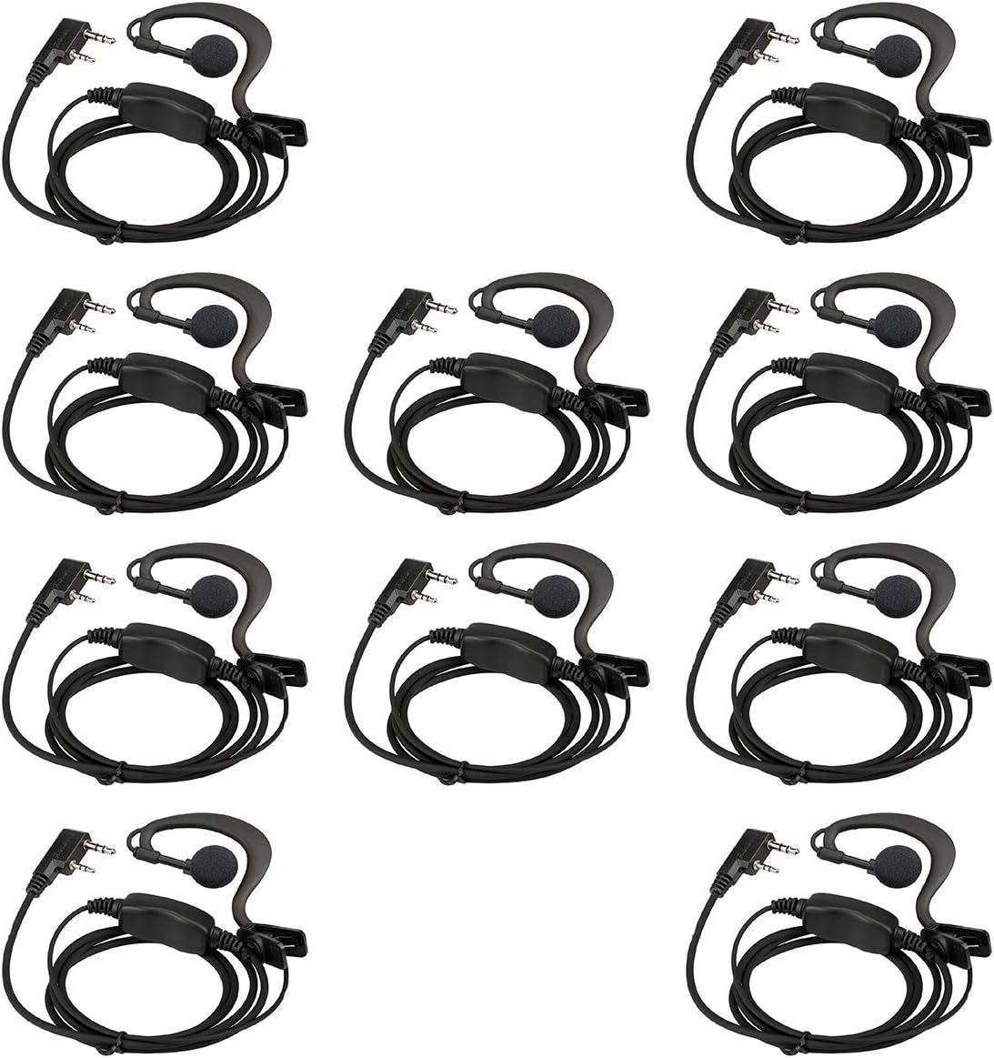 Amazon.com: Retevis Case of 10, Two Way Radio Earpiece with Mic Single ...