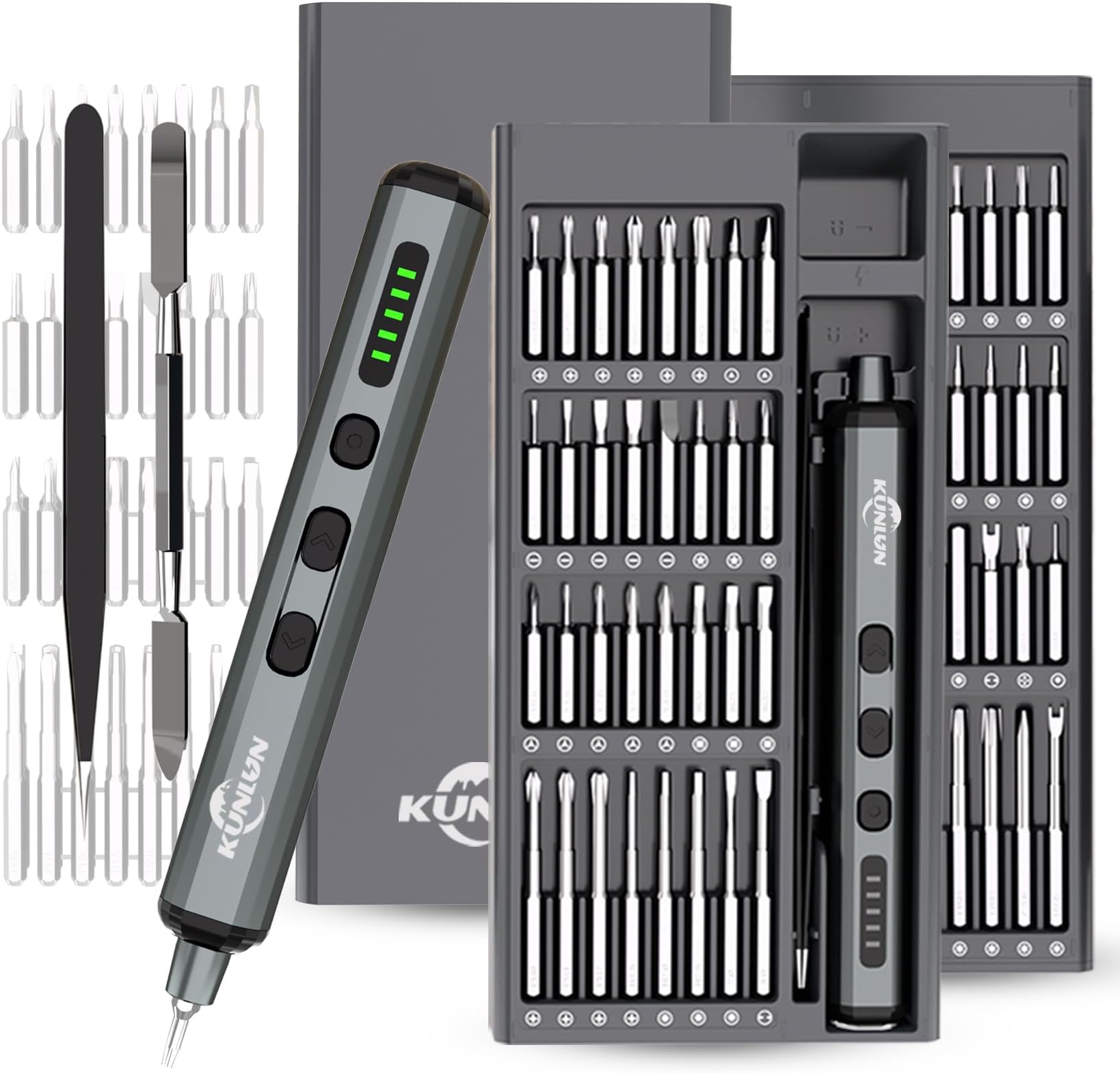 KUNLUN Electric Screwdriver Set, 72 in 1 Precision Cordless ...