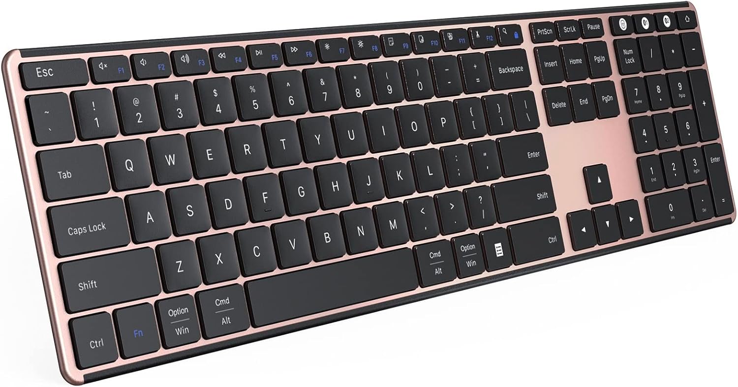 seenda Multi Device Wireless Keyboard, Slim Keyboard Compatible for Win ...