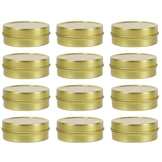Amazon.com : 1 oz Gold Metal Steel Tin Flat Container with Tight Sealed ...