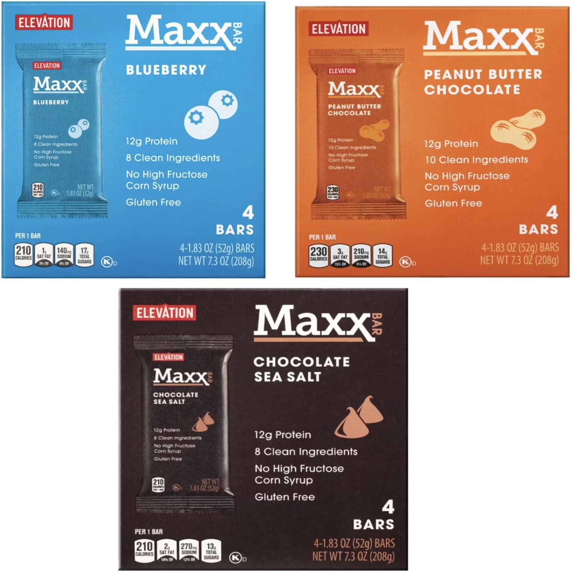 Amazon.com: 🌟 Elevation Maxx Bar Trio: Irresistible Blueberry Bliss ...