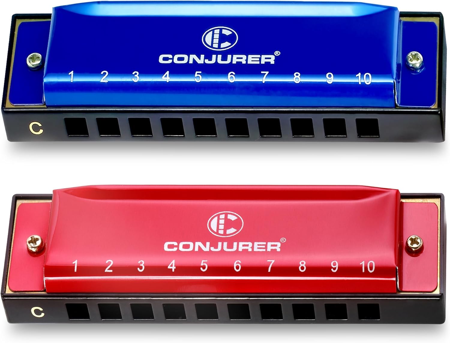 Amazon.com: CONJURER Blues Harmonica (2pcs), Diatonic Set Key of C ...