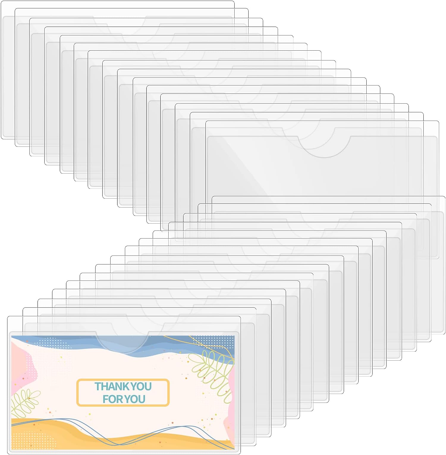 Thinp 30 Pieces Self-Adhesive Index Card Pockets Clear Shelf Tag Label ...