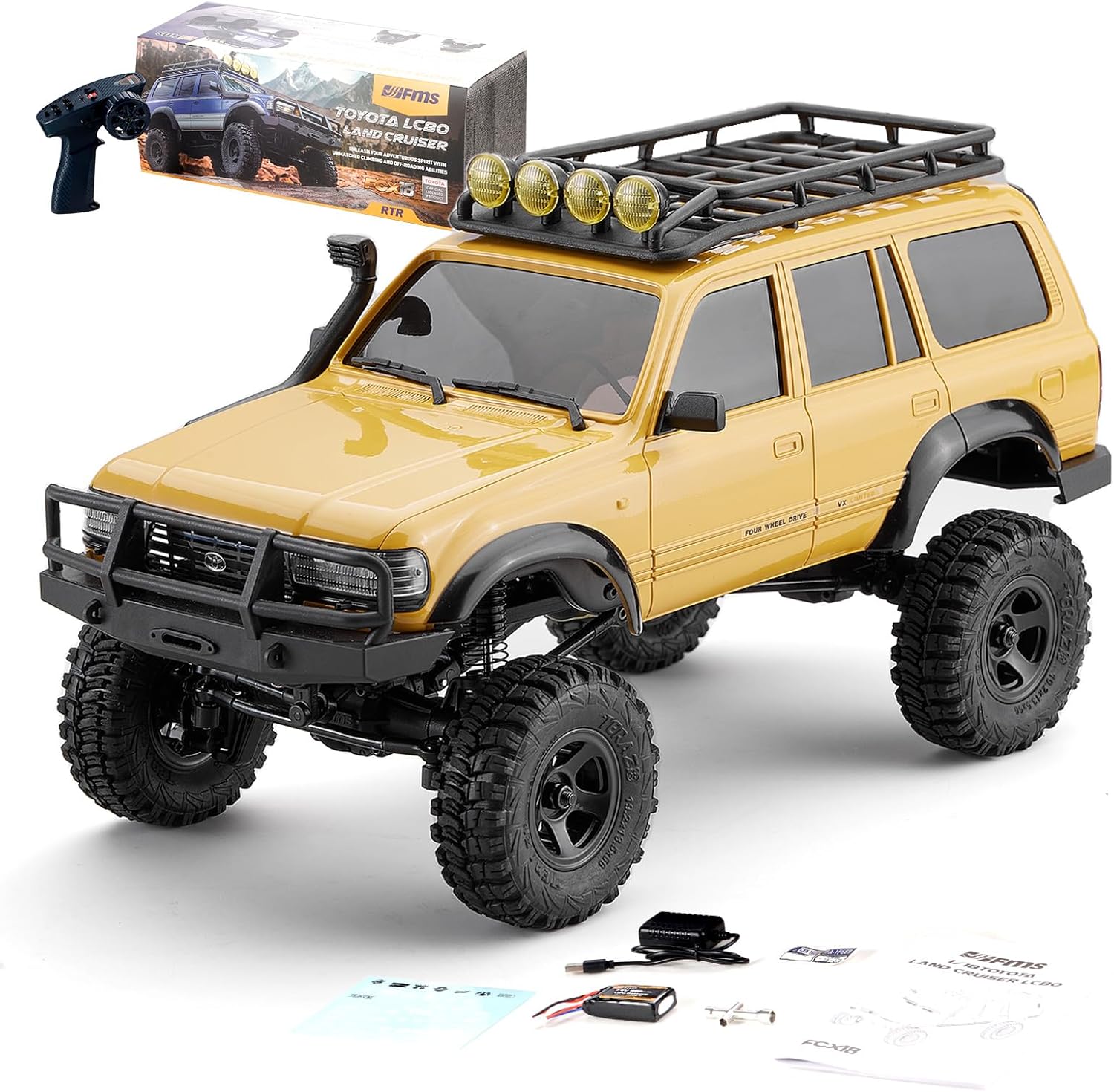 BEEZRC FMS 1/18 Scale RC Crawler FCX18 RTR Land Cruiser Toyota Licensed ...