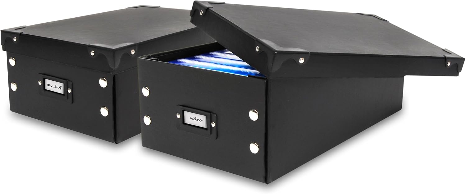 Amazon.com: Pro-Mart DAZZ Set of 2 Foldable Video Boxes, Black : Home ...