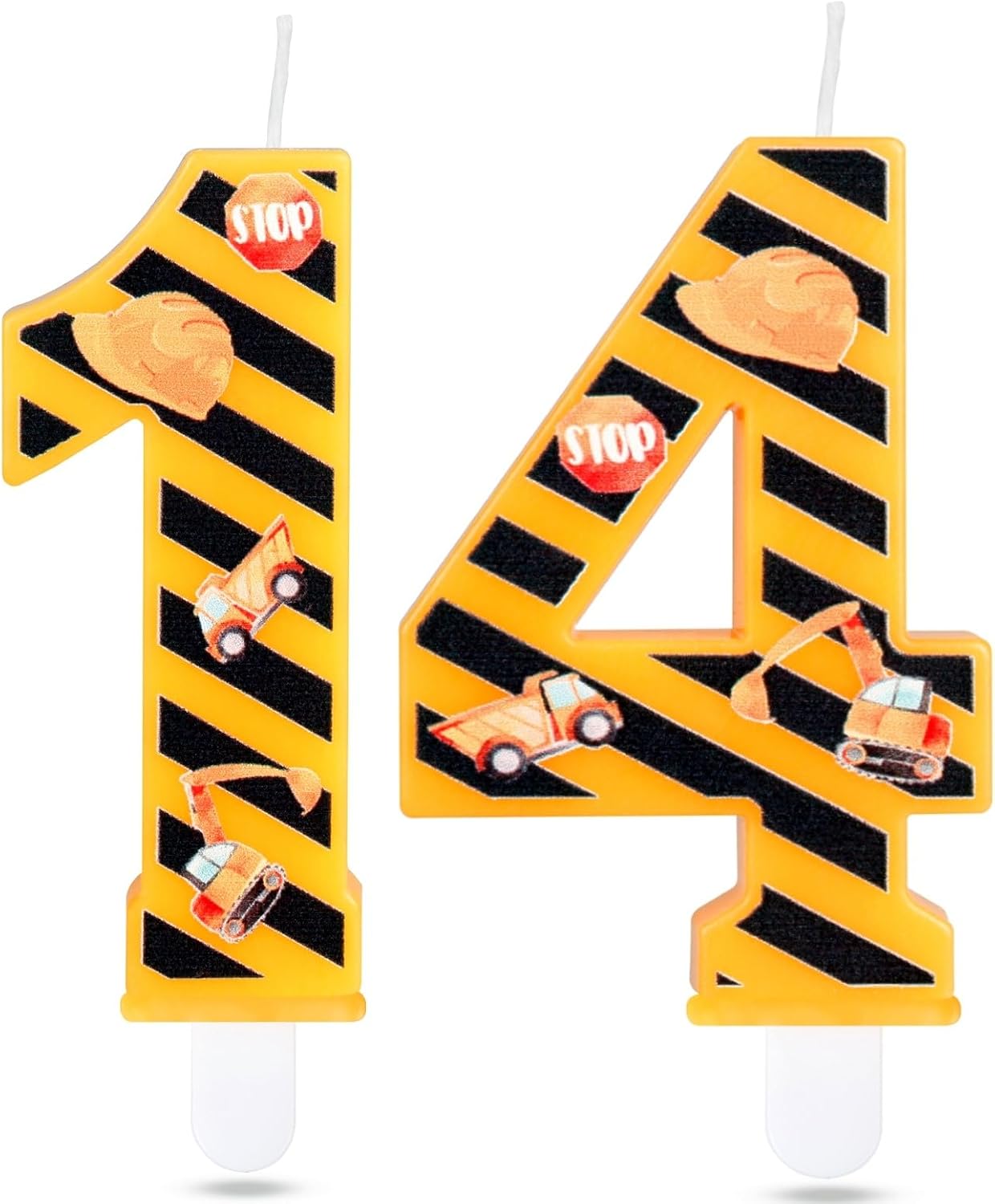 Amazon.com: iNINGER Construction Birthday Candles,14th Birthday Candle ...