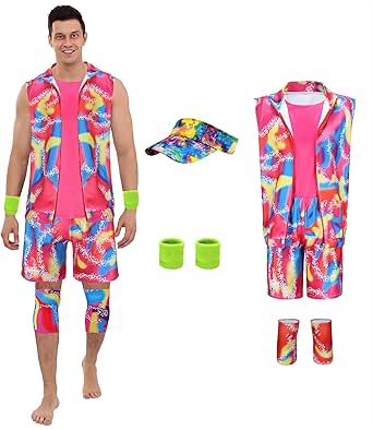 Amazon.com: ZFQI Mens Ken Costume Workout 80s Adult Cosplay Halloween ...