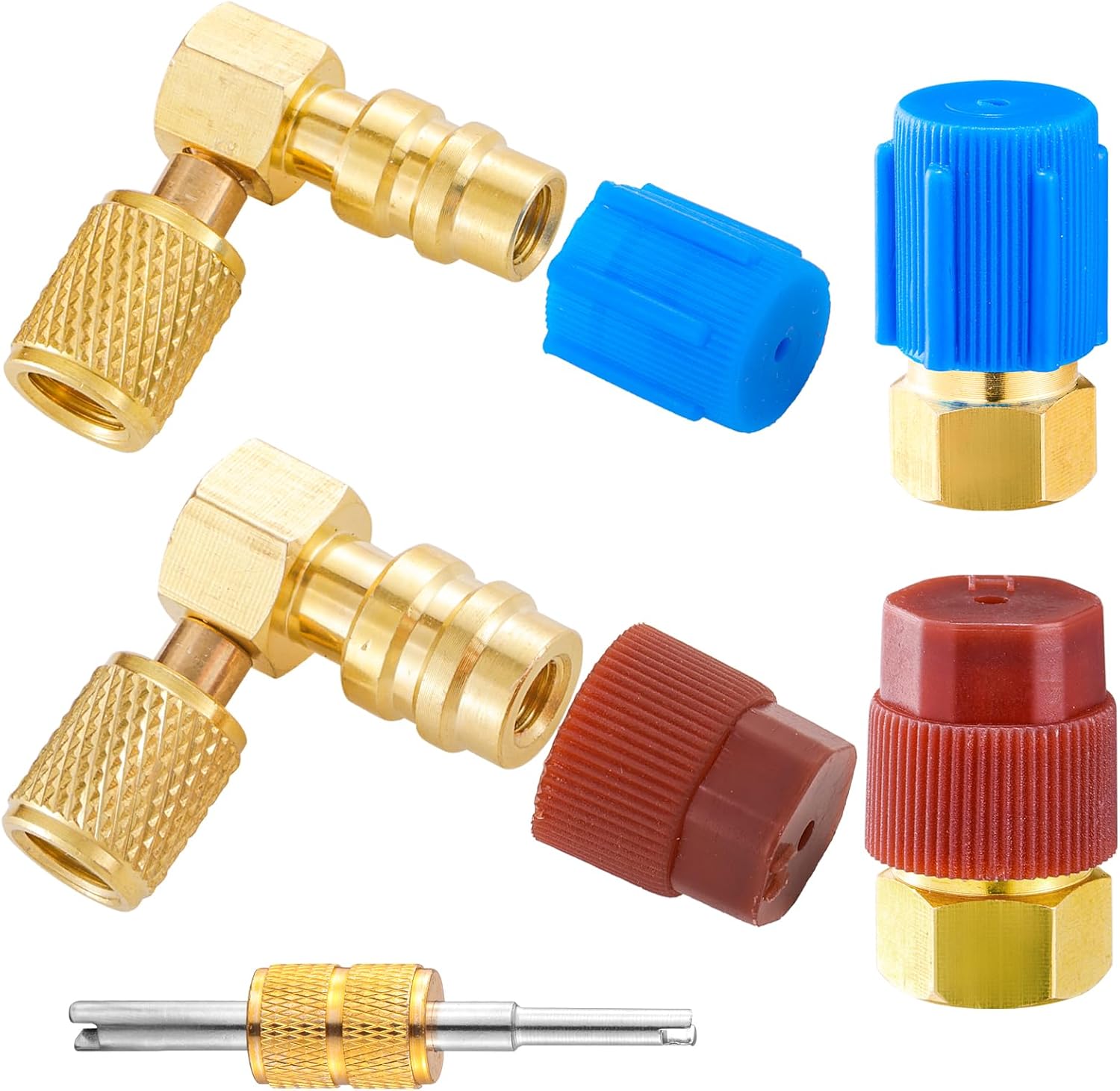 Amazon.com: Tigbear R12 to R134A Conversion Kit, R12 to R134A AC Fitting Adapter Kit, 90°Port ...